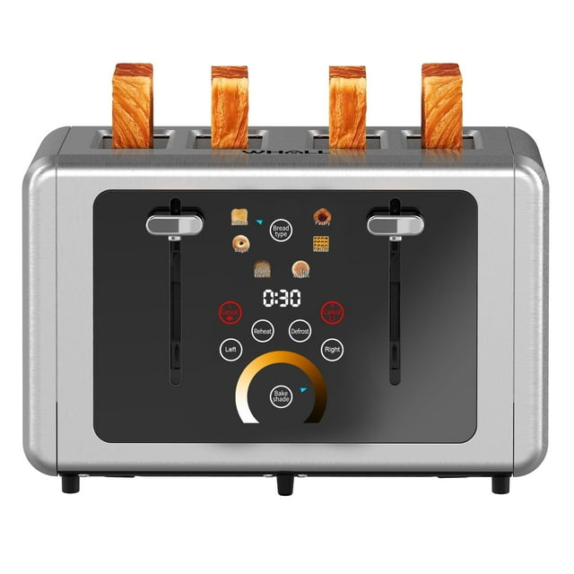 WHALL® Electric Touchscreen Toaster - 4 Slice Stainless Steel Toaster ...