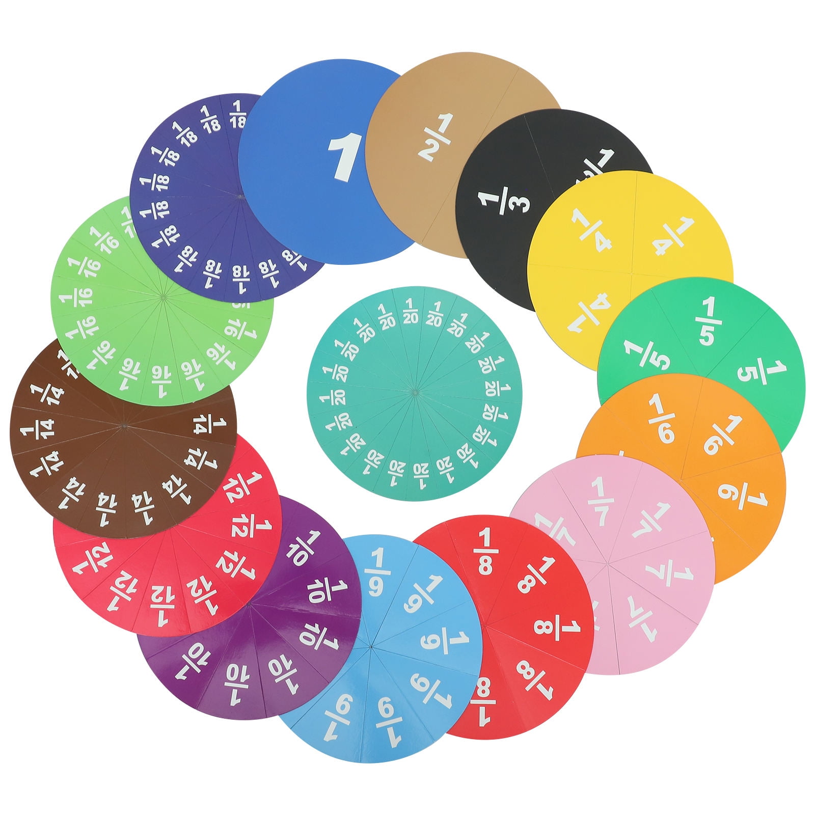 WHAMVOX 1 Fraction Tiles Fraction Circles Fraction Props Teaching Aid ...