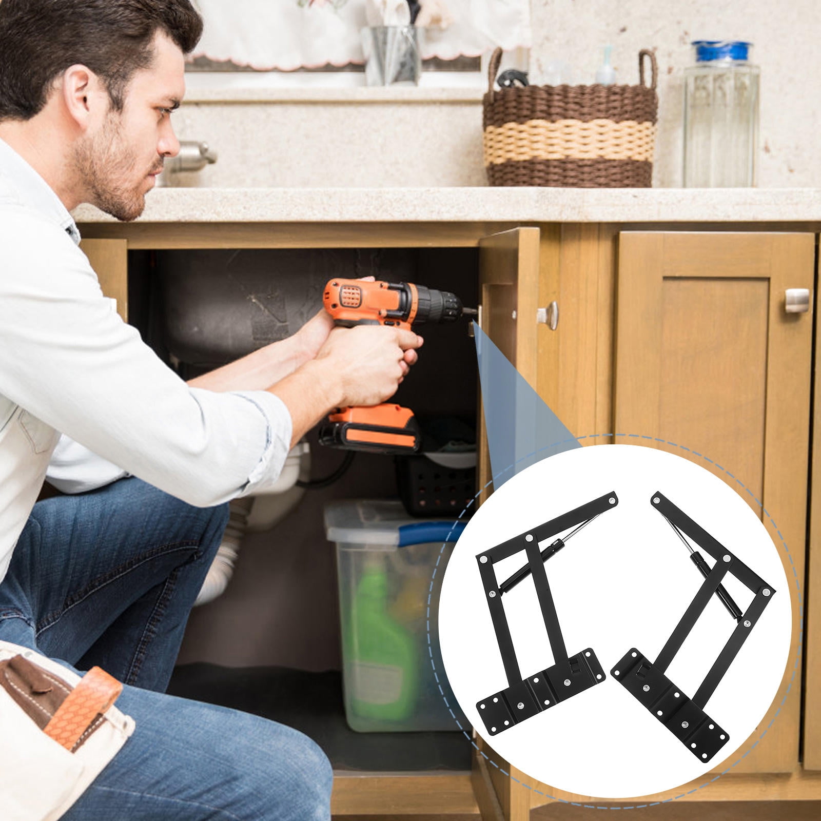 WHAMVOX 1 Pair Cabinet Door Hinge Drop Down Hinge Spring Loaded Hinge ...