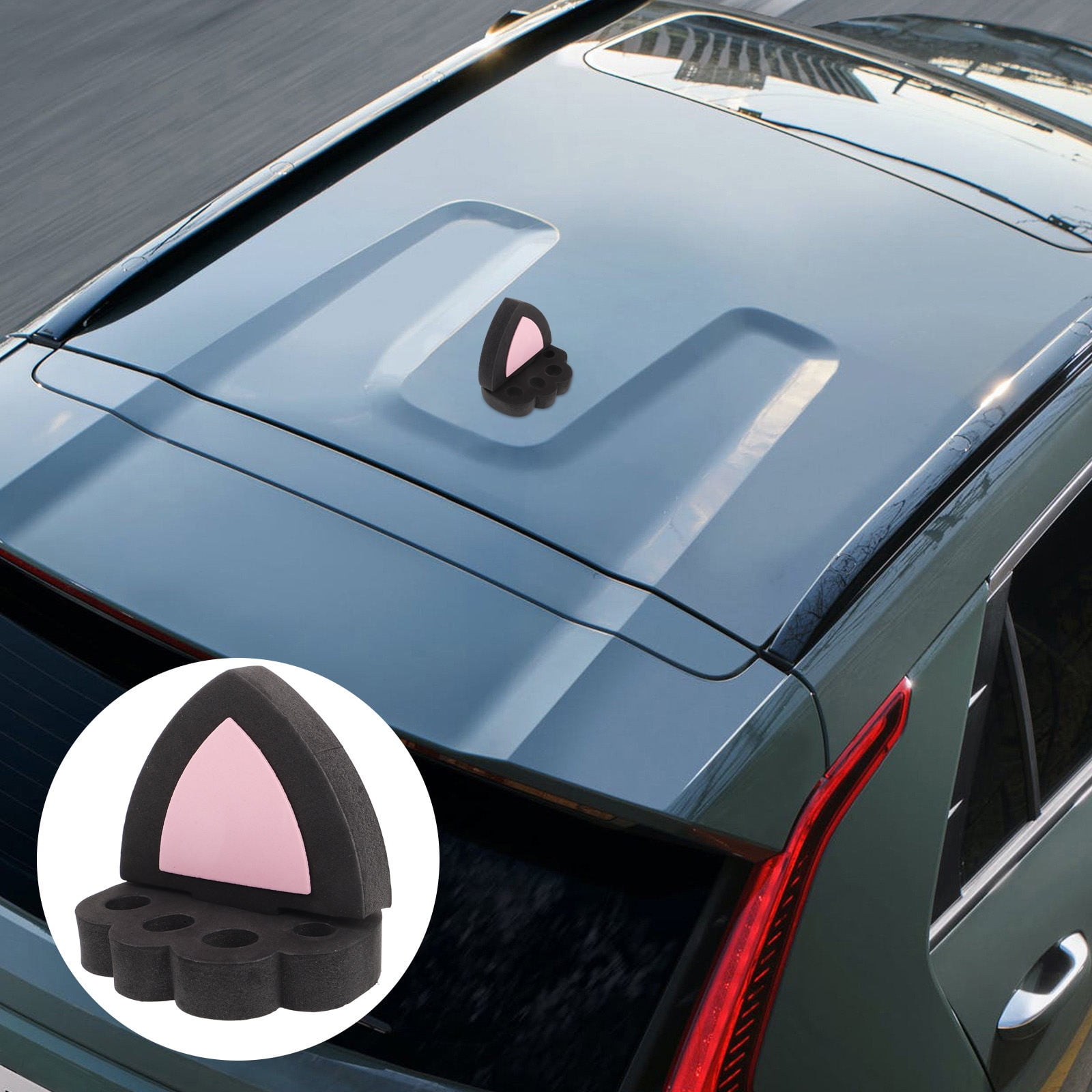 WHAMVOX 1 Pair Car 3D Cat Sticker Cute Cat Ear Car Styling Vehicle Roof ...