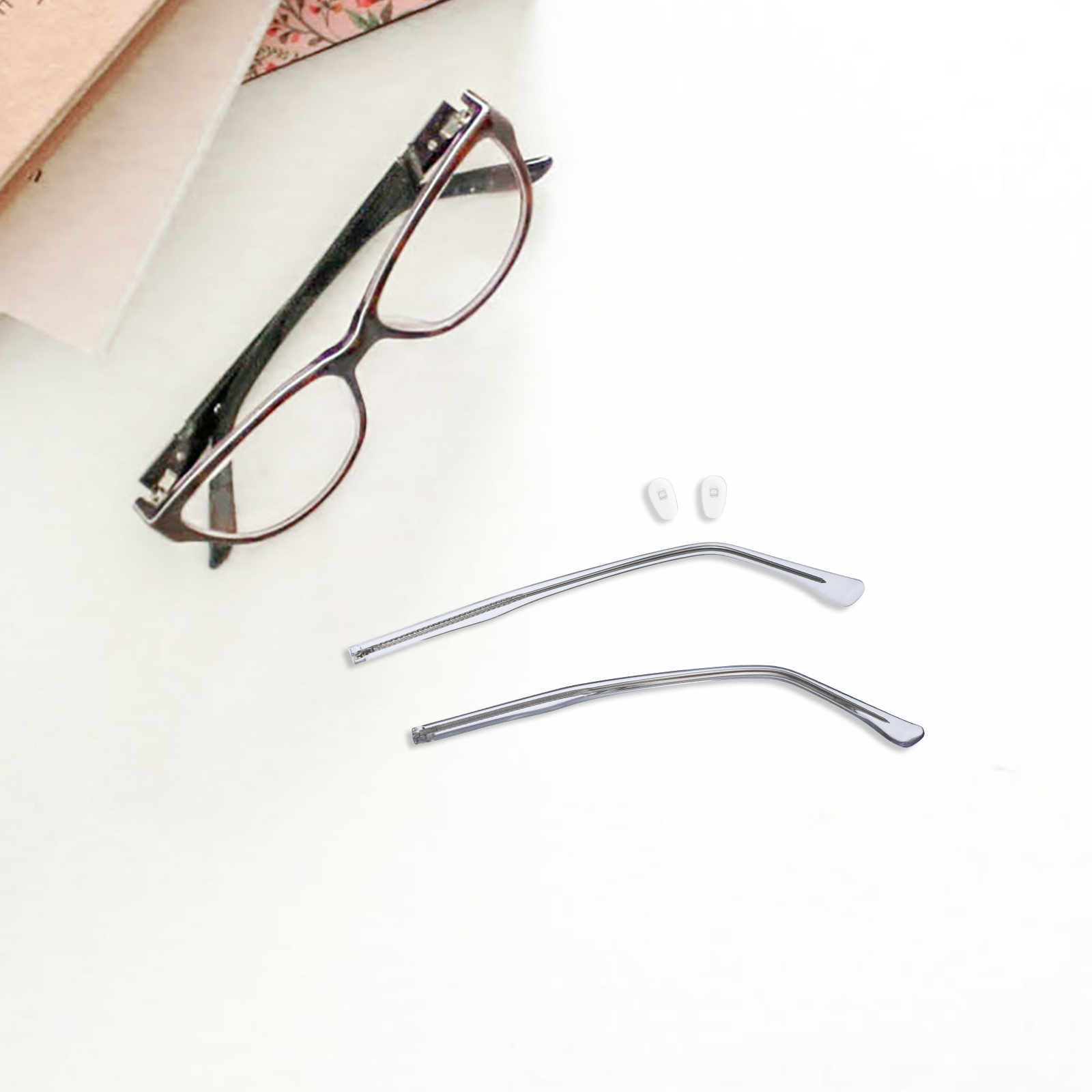 WHAMVOX 1 Pair Glasses Arm Replacement Minimalist Sky-Blue Alloy Flat ...