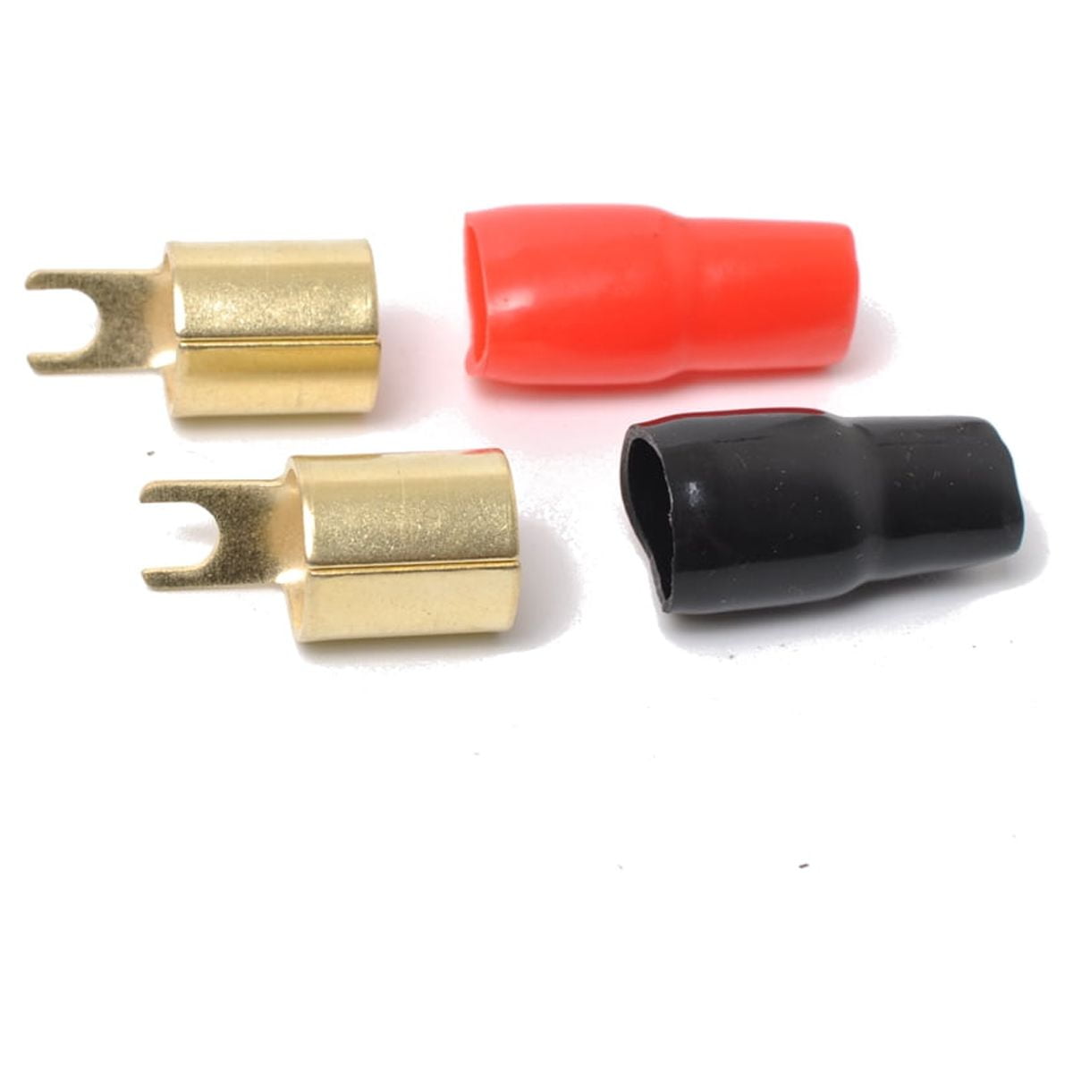 WHAMVOX 1 Pair Plated 0 Gauge Spade Terminal Crimp Connectors Adapters ...