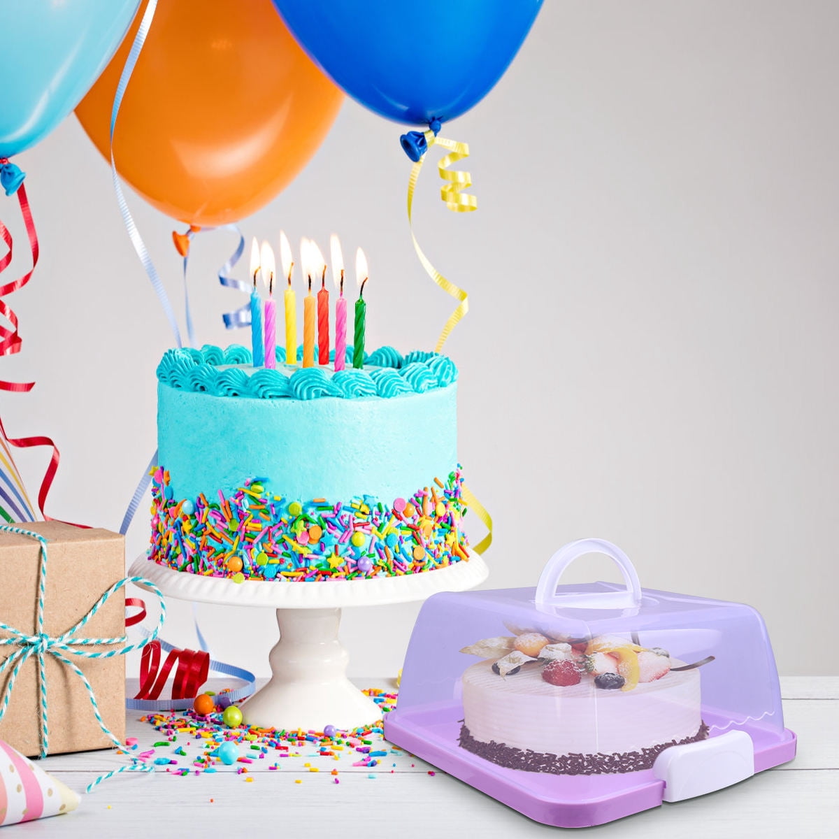 WHAMVOX 1 Pc Portable Handheld Cake Safety Box Transparent Birthday ...