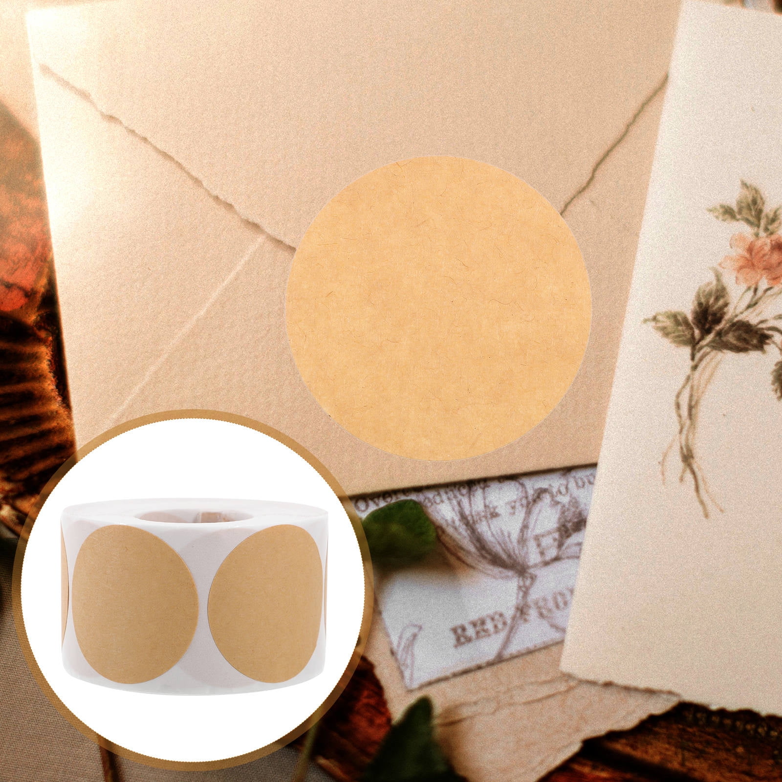 WHAMVOX 1 Roll Blank Gift Stickers Classification Marking Tapes Self-adhesive Round Labels ...