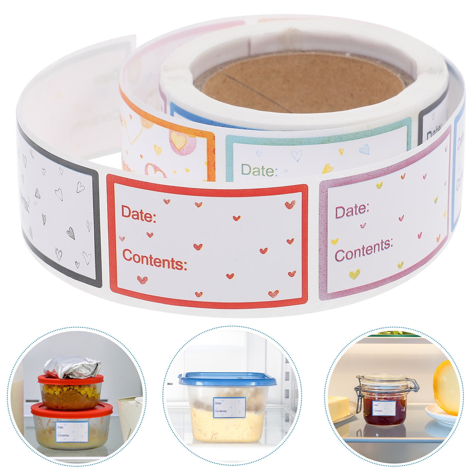 WHAMVOX 1 Roll Food Safety Labels Removable Date Labels Food Container ...