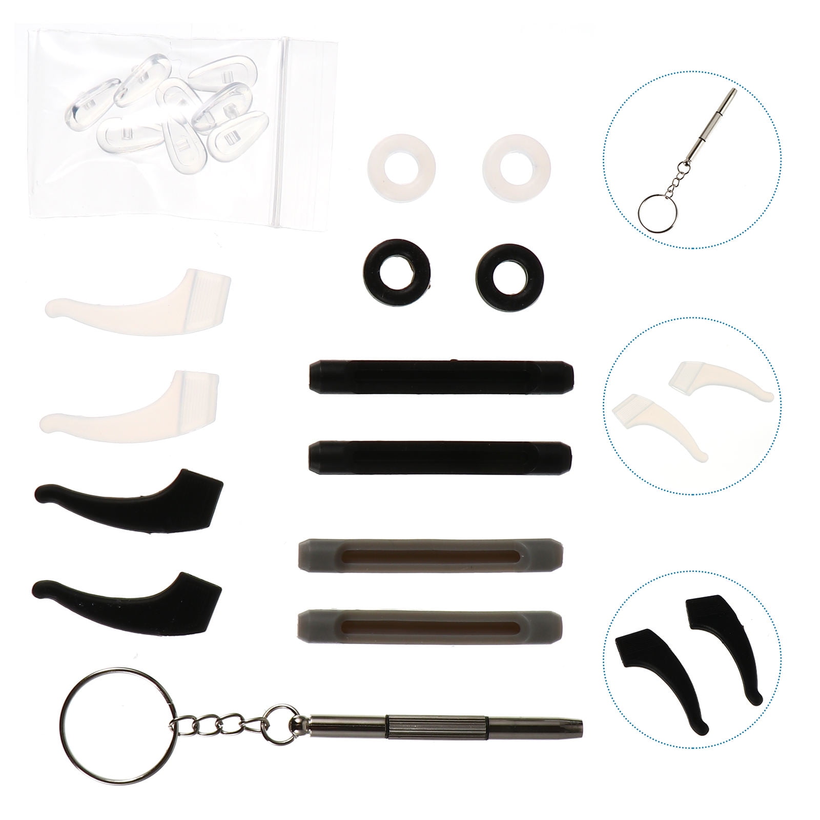 WHAMVOX 1 Set/25pcs Eyeglasses Adjustable Non-skid Kit Eyeglass Ear ...