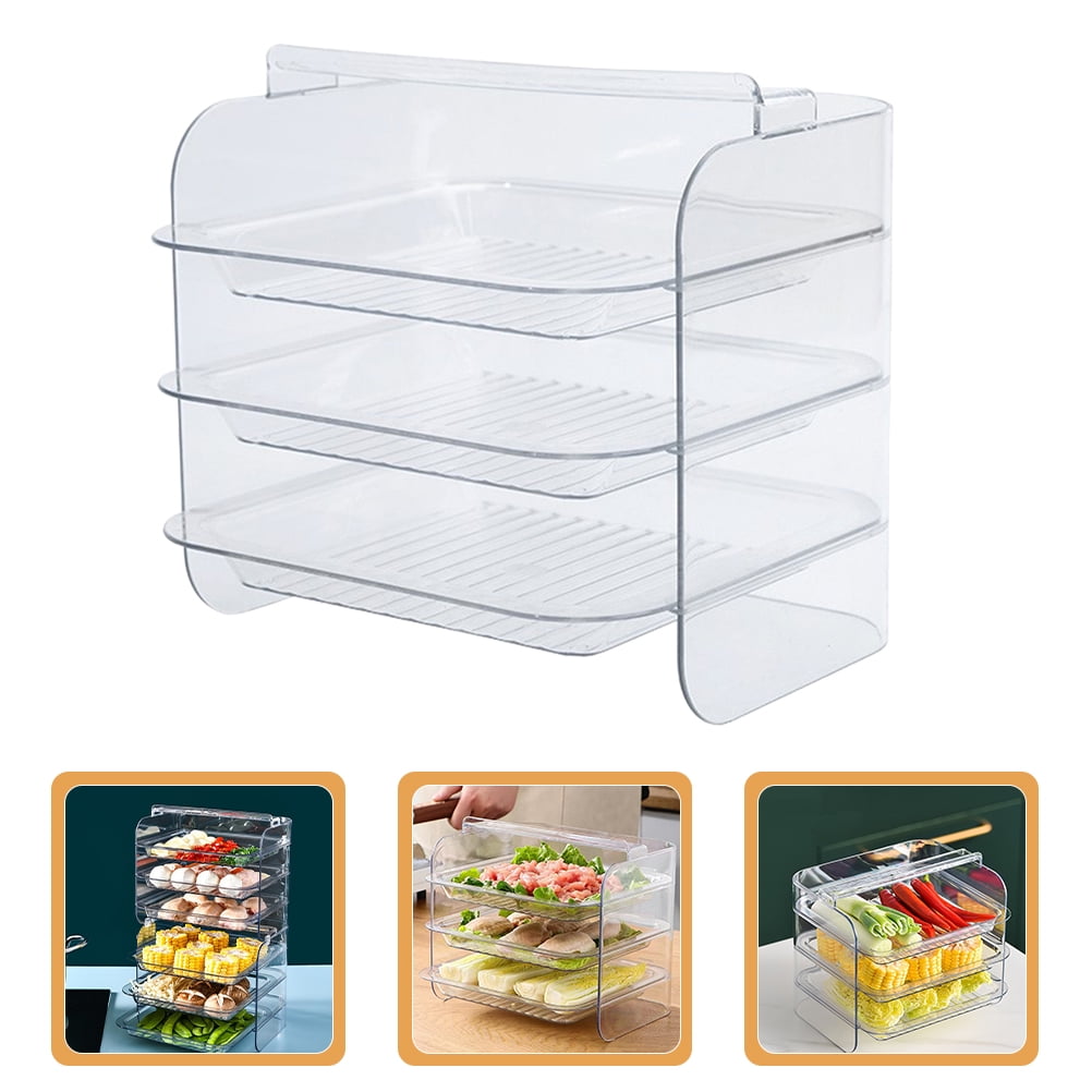 WHAMVOX 1 Set Clear Food Vegetable Preparation Plates 3Layer Food Plate ...