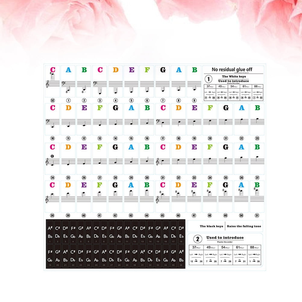 WHAMVOX 1 Set Electronic Organ Keyboard Sticker Musical Scale Stickers ...