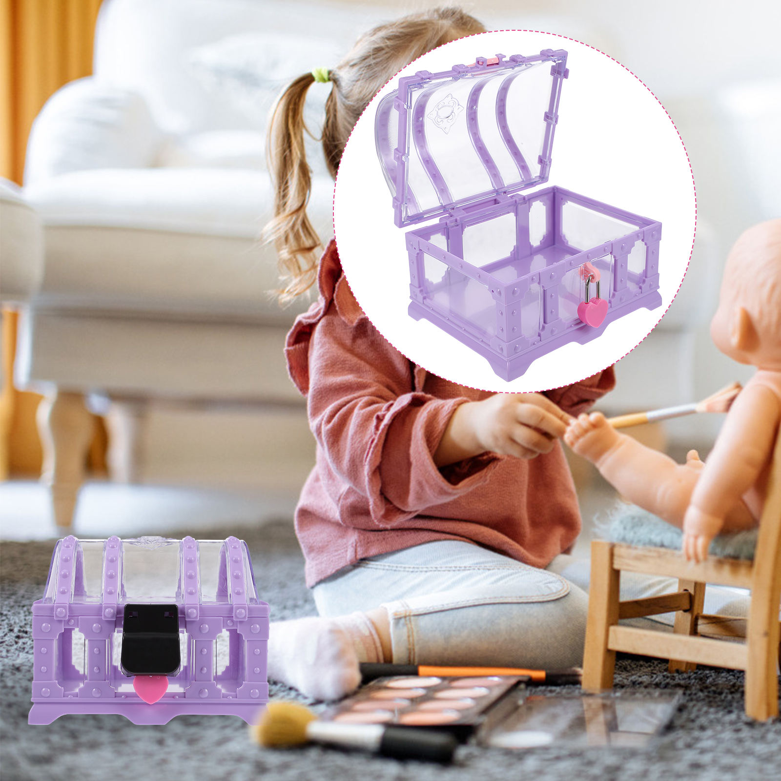 WHAMVOX 1 Set Exquisite Jewelry Case Girl Pretend Box Toy Children Box ...
