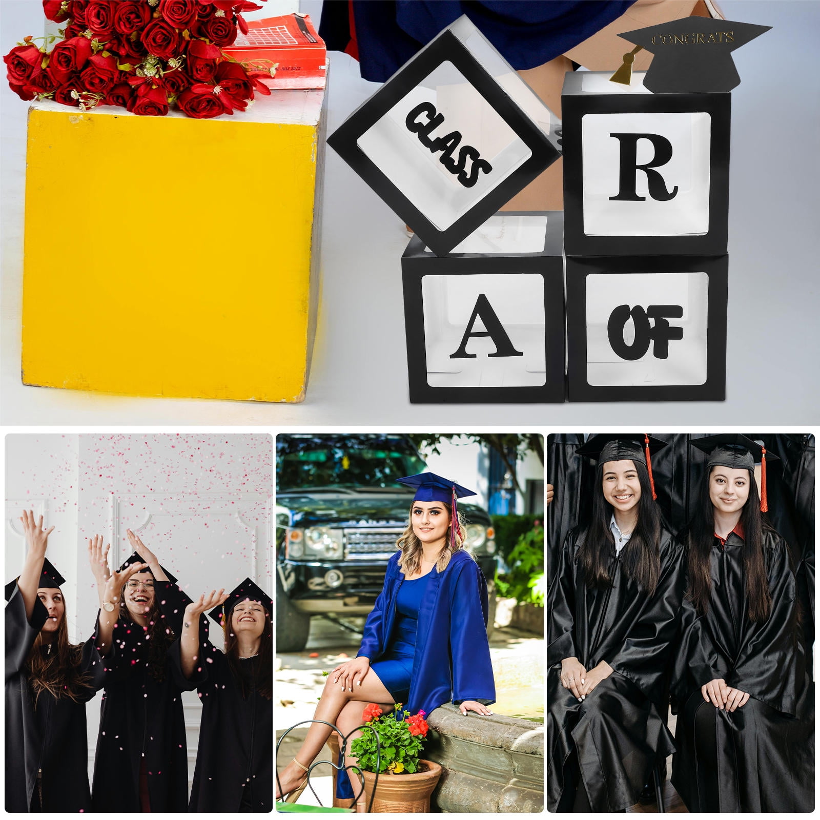 WHAMVOX 1 Set Graduation Balloon Box For Graduation Party Decorations ...