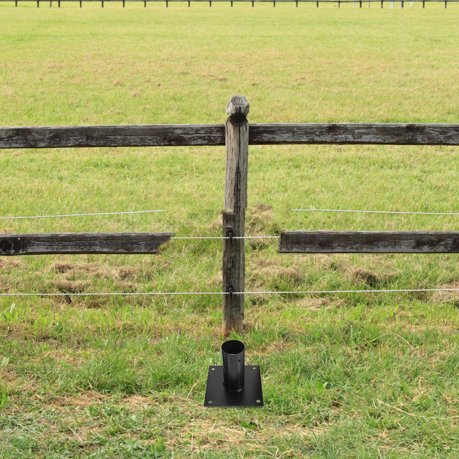 WHAMVOX 1 Set Heavy Duty Metal Fence Post Bracket Wood Post Support ...