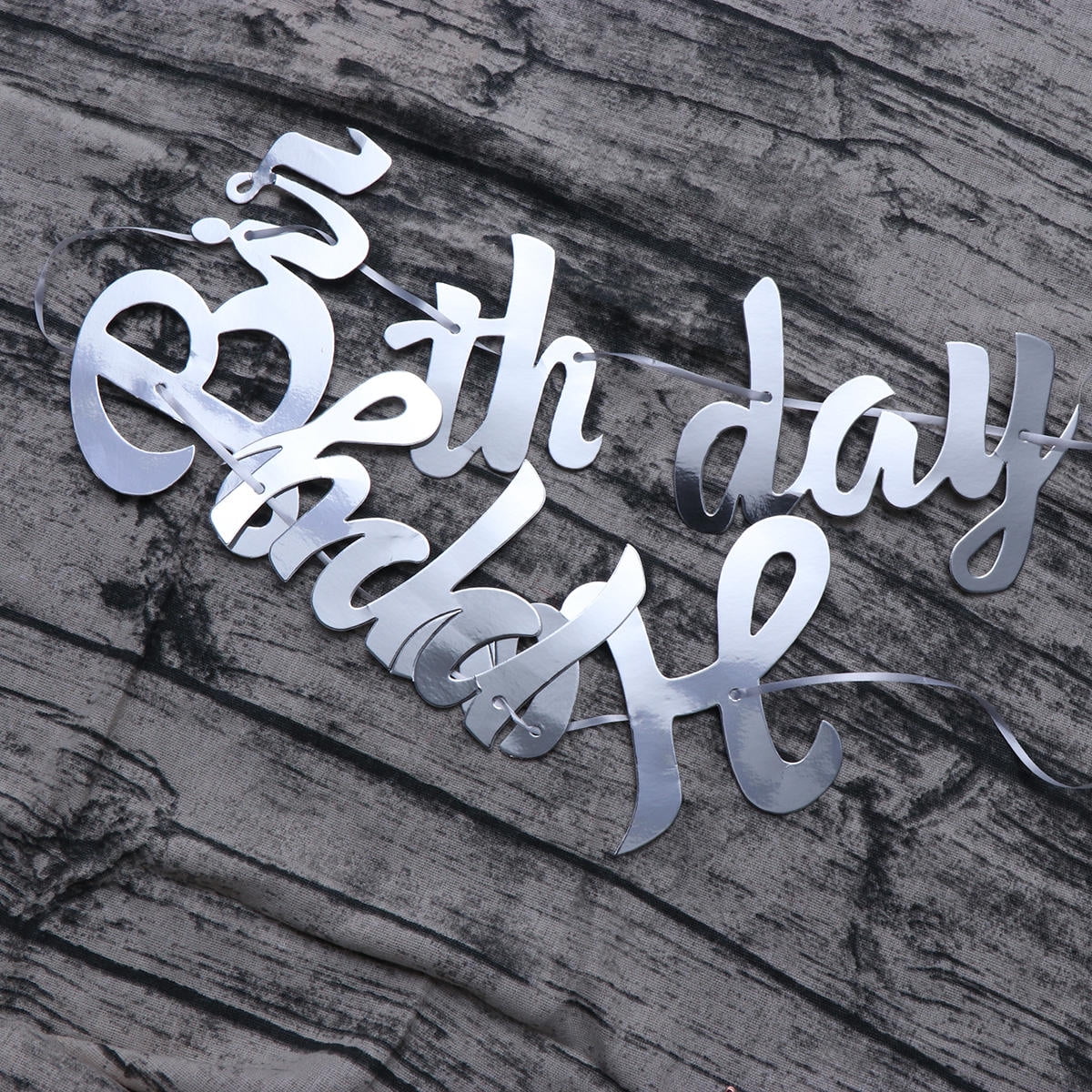 WHAMVOX 1 Set Mirror Banner Party Decoration Creative Silver Paper ...