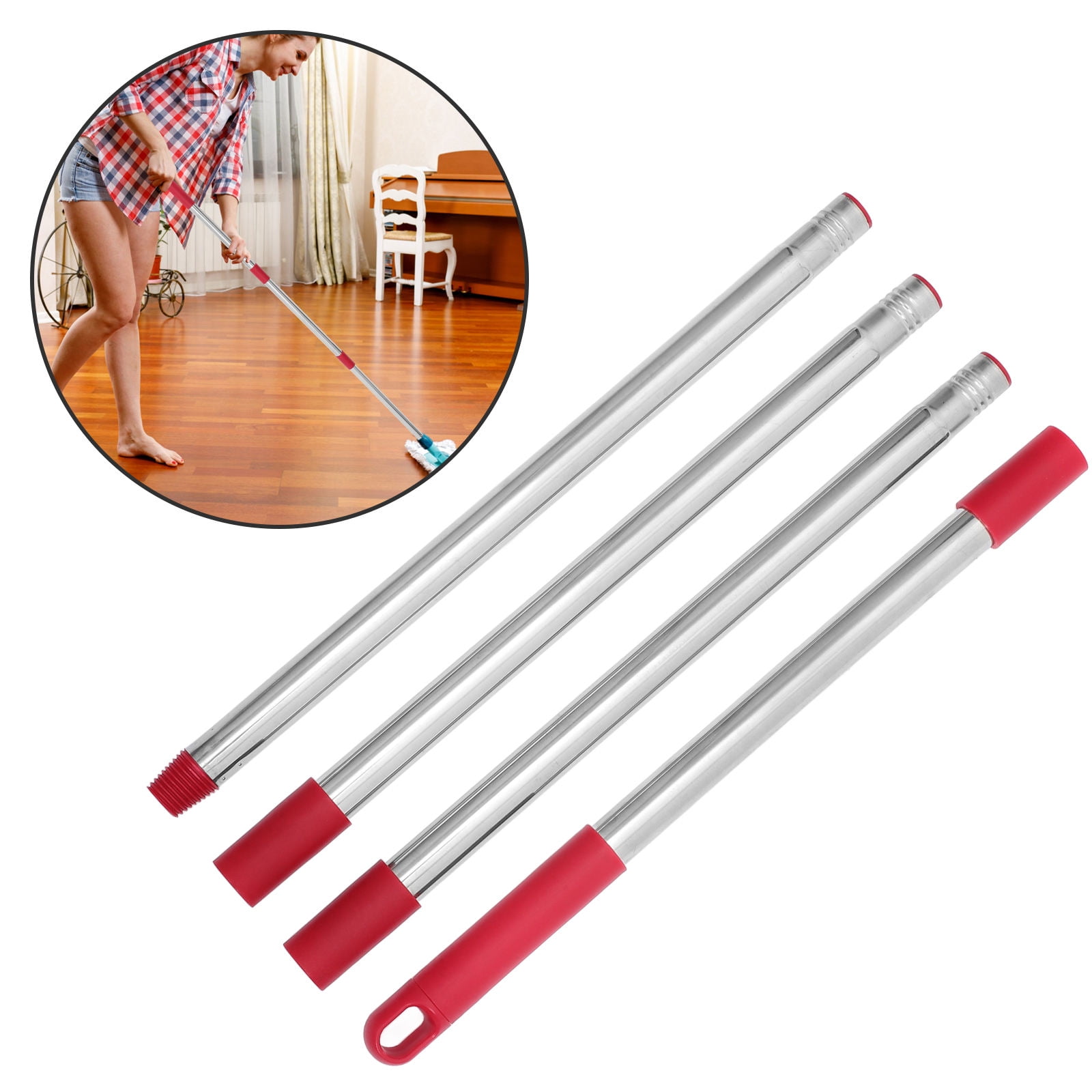 WHAMVOX 1 Set Mop Rod Extension Rod Stainless Steel Mop Pole Detachable ...