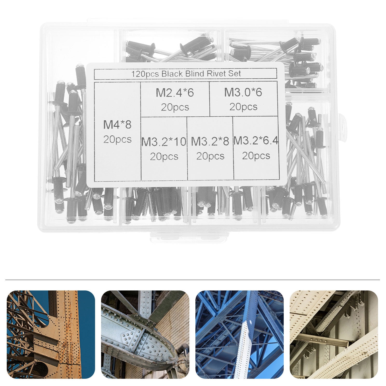 WHAMVOX 1 Set Pop Rivet Assorted Blind Aluminum Long Rivet Decorating ...