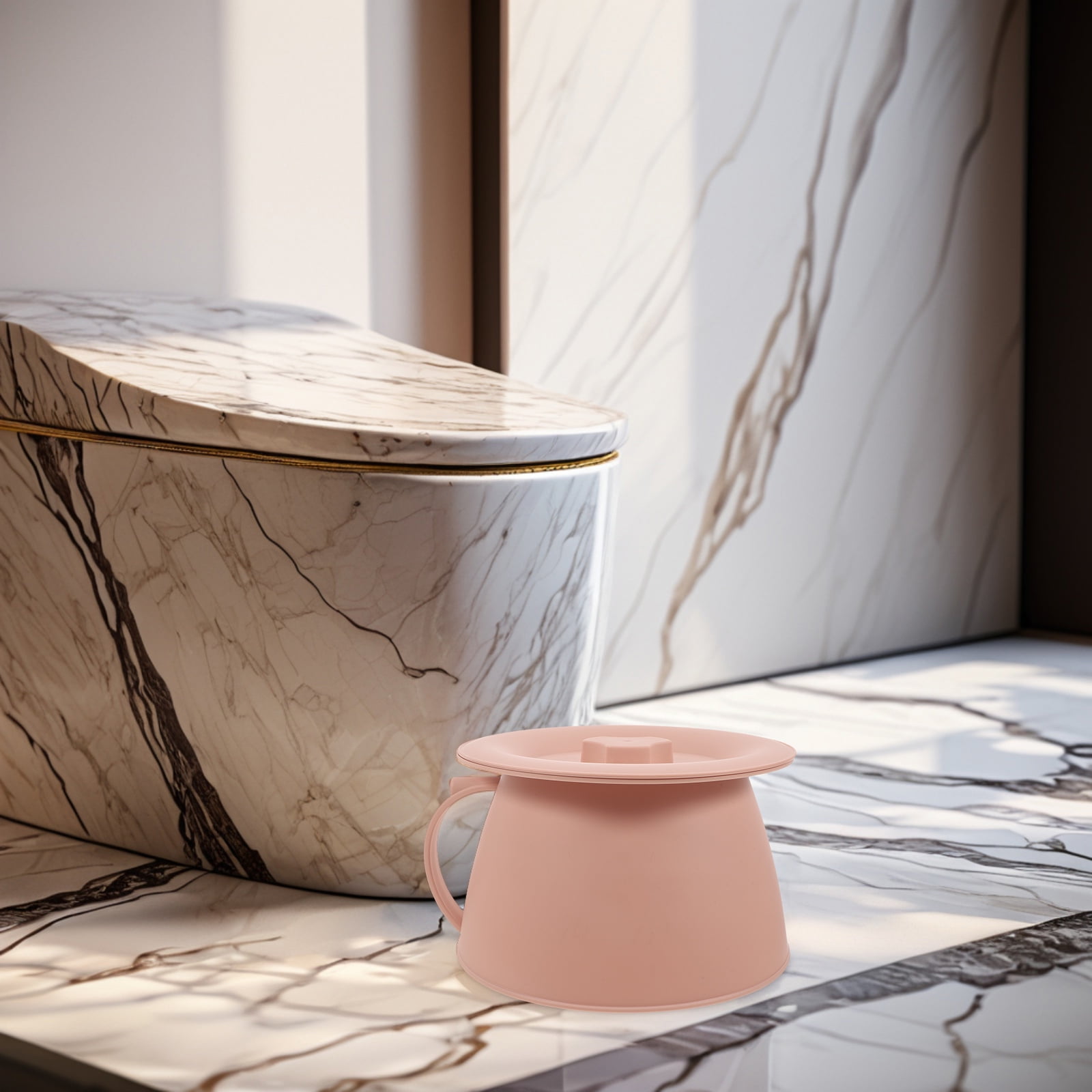 WHAMVOX 1 Set Portable Plastic Chamber Pot With Lid And Brush Bedside ...