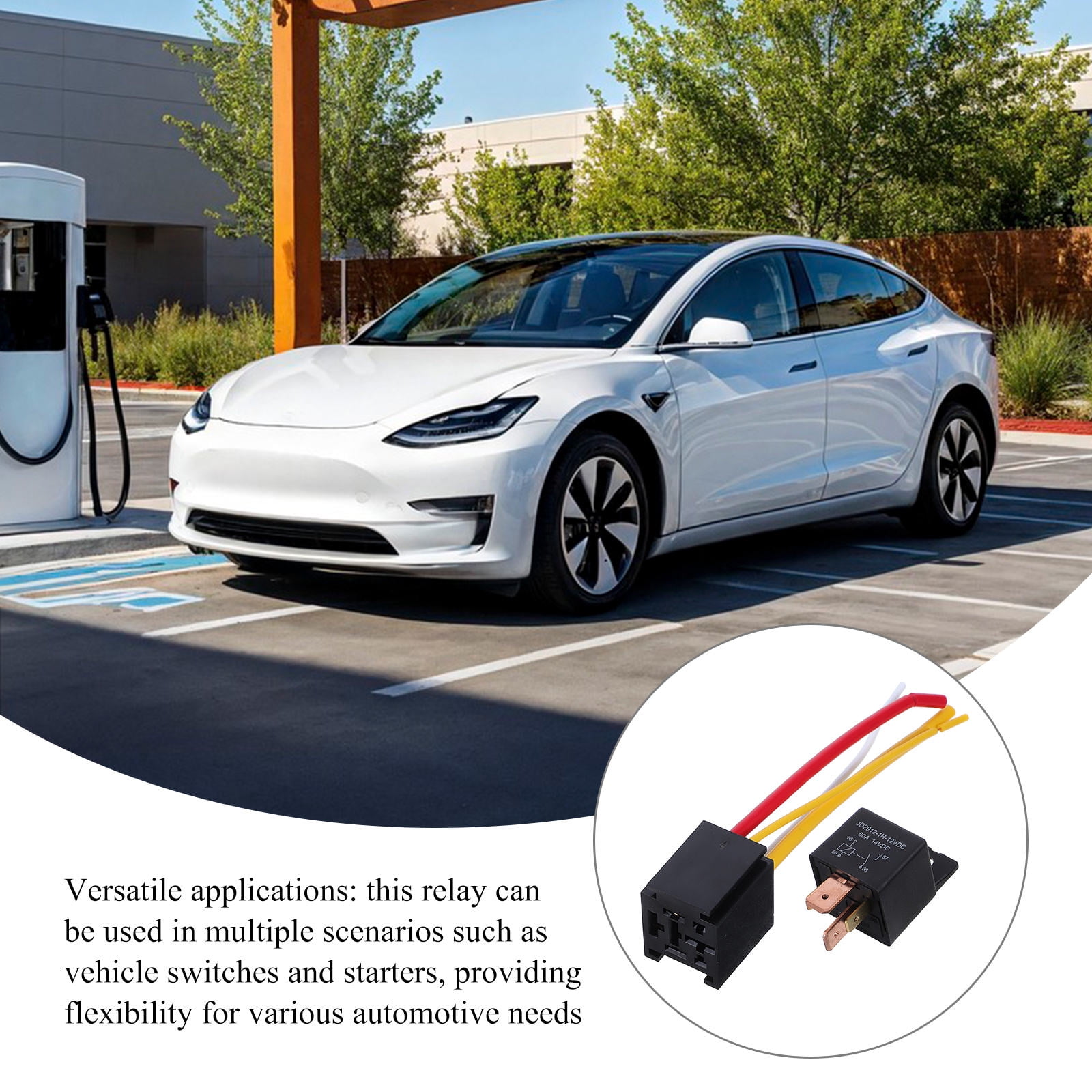 WHAMVOX 1 Set Relay Socket Plug Automotive Relay 80A 12V Relay Harness ...