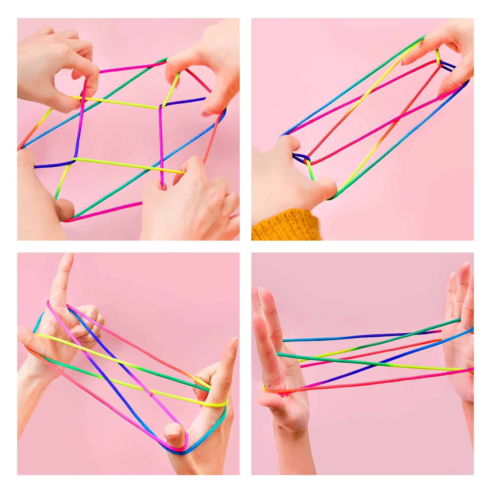 WHAMVOX Hand String Game Cats Cradle String Game Cloth Assorted Color 1 ...