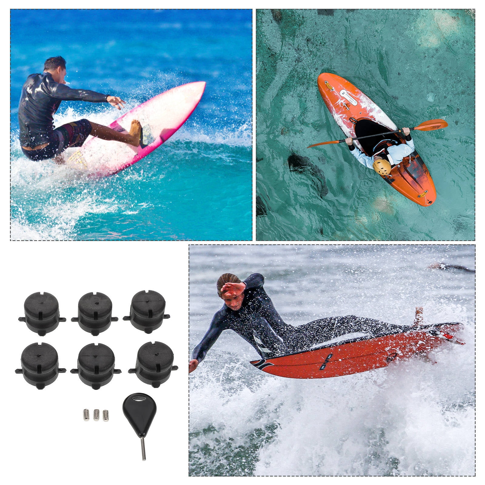WHAMVOX 1 Set Surfboard Plug Surfboard Tails Rudder Slot Tails Round ...