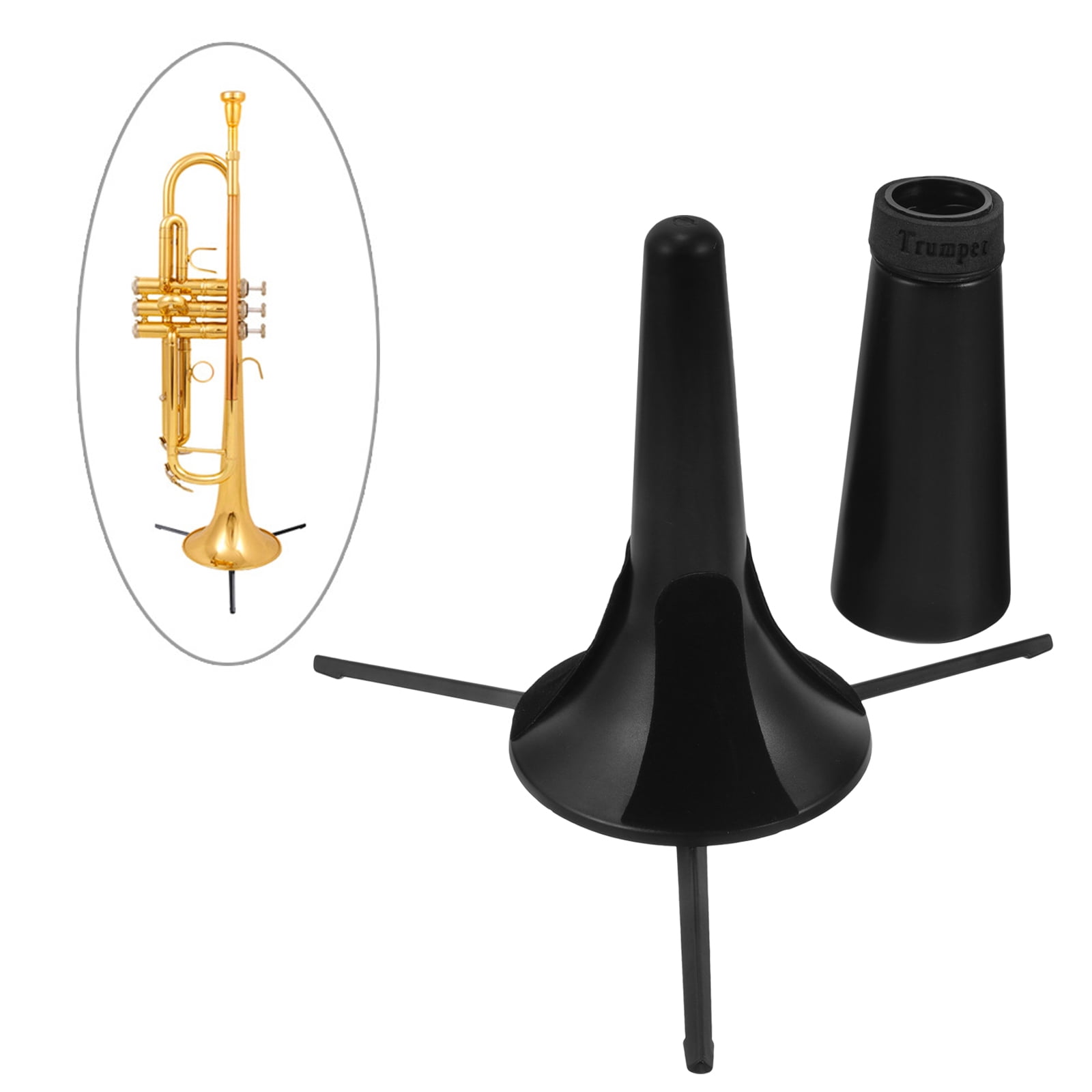 SEWCHICS Trumpet Practice Mute Black Plastic 1 Set - Walmart.com