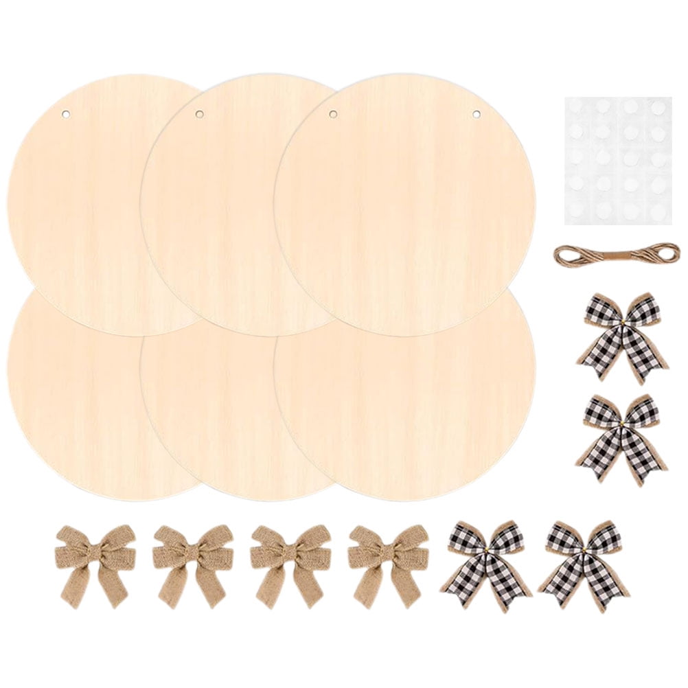 WHAMVOX 1 Set Wood round Cutouts Crafts DIY Wooden Slices Unpainted DIY ...
