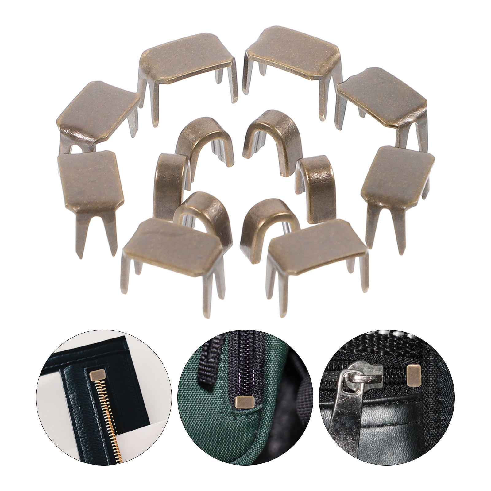 WHAMVOX 1 Set Zipper Stopper Ends Metal Alloy for Bag Clothing Tent ...