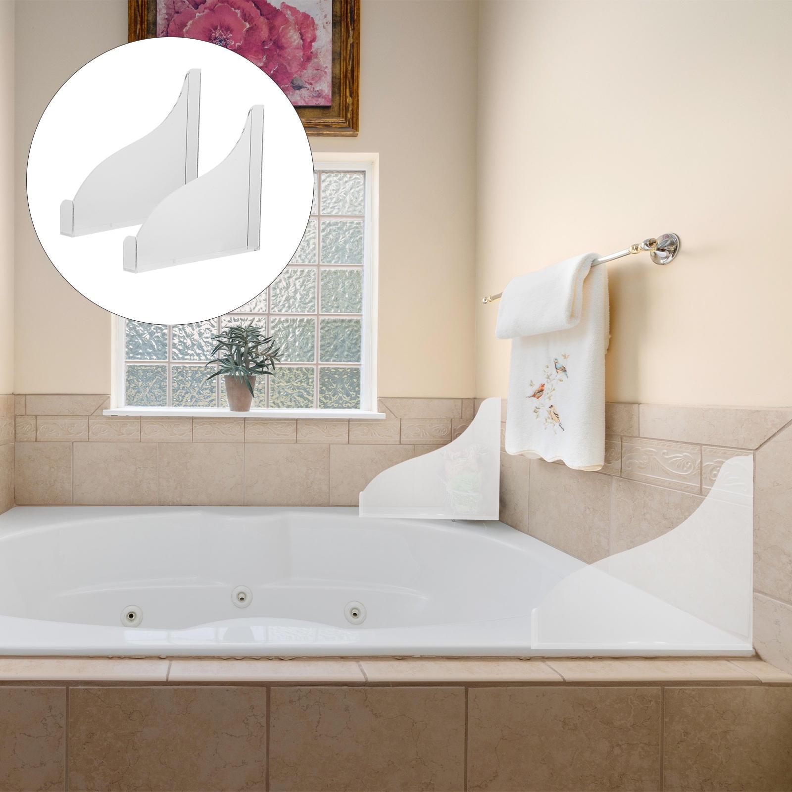 WHAMVOX 1 Set of Bathtub Guard Bathtub Corner Splashing Guard Bathtub ...