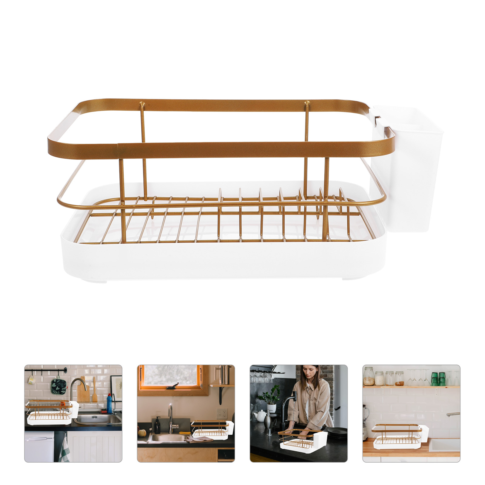WHAMVOX 1 Set of Kitchen Dish Drying Rack Space-Saving Bowl Plate Rack ...