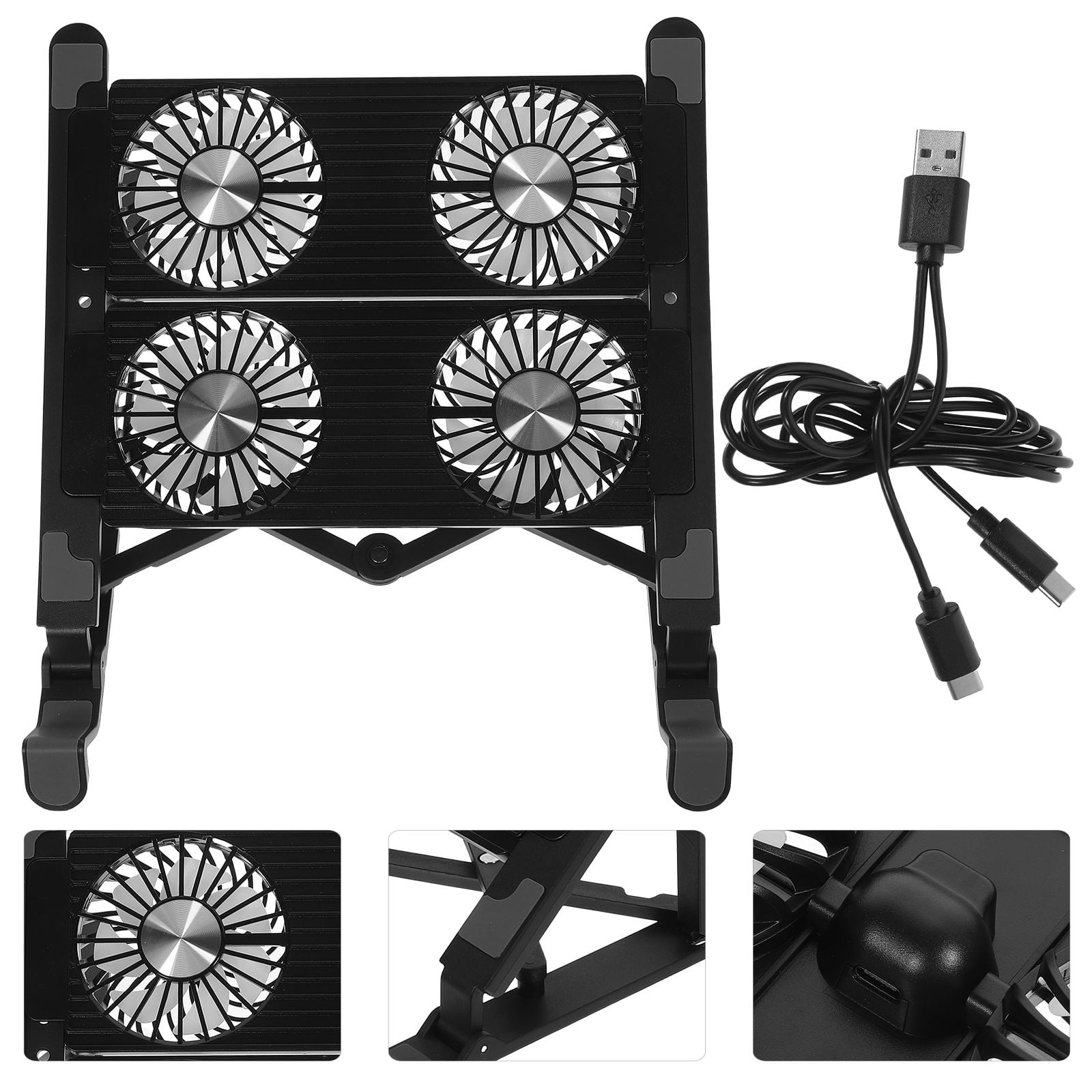 WHAMVOX 1 Set of Laptop Cooling Pad Adjustable Laptop Stand Fan ...