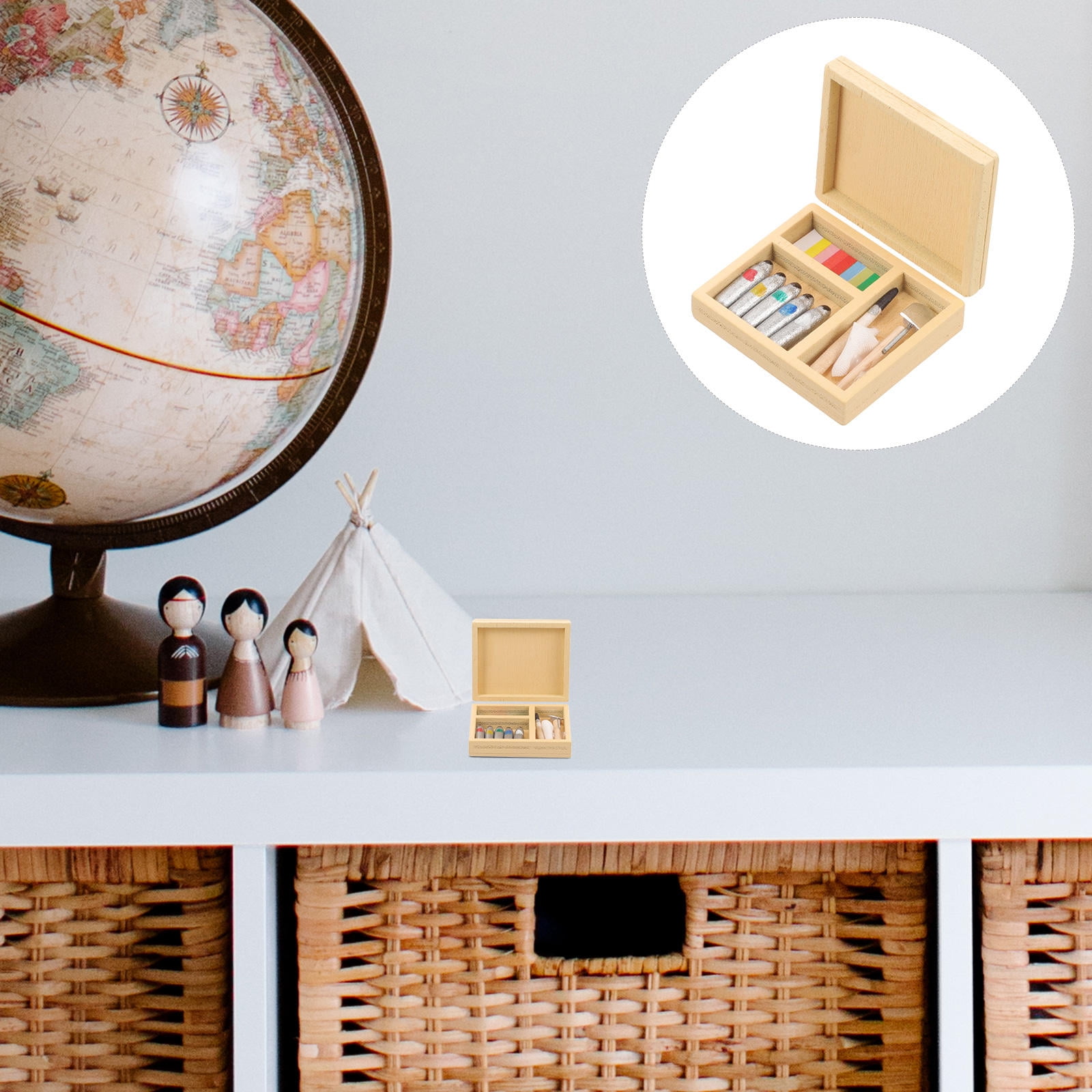 WHAMVOX 1 Set of Miniature Painting Box Model Miniature Decor Mini ...