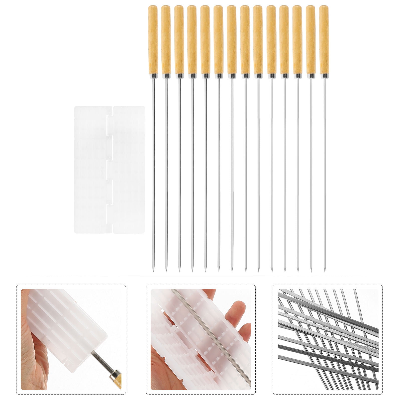 WHAMVOX 1 Set of Stainless Steel BBQ Skewer Barbecue Skewer Meat Forks ...