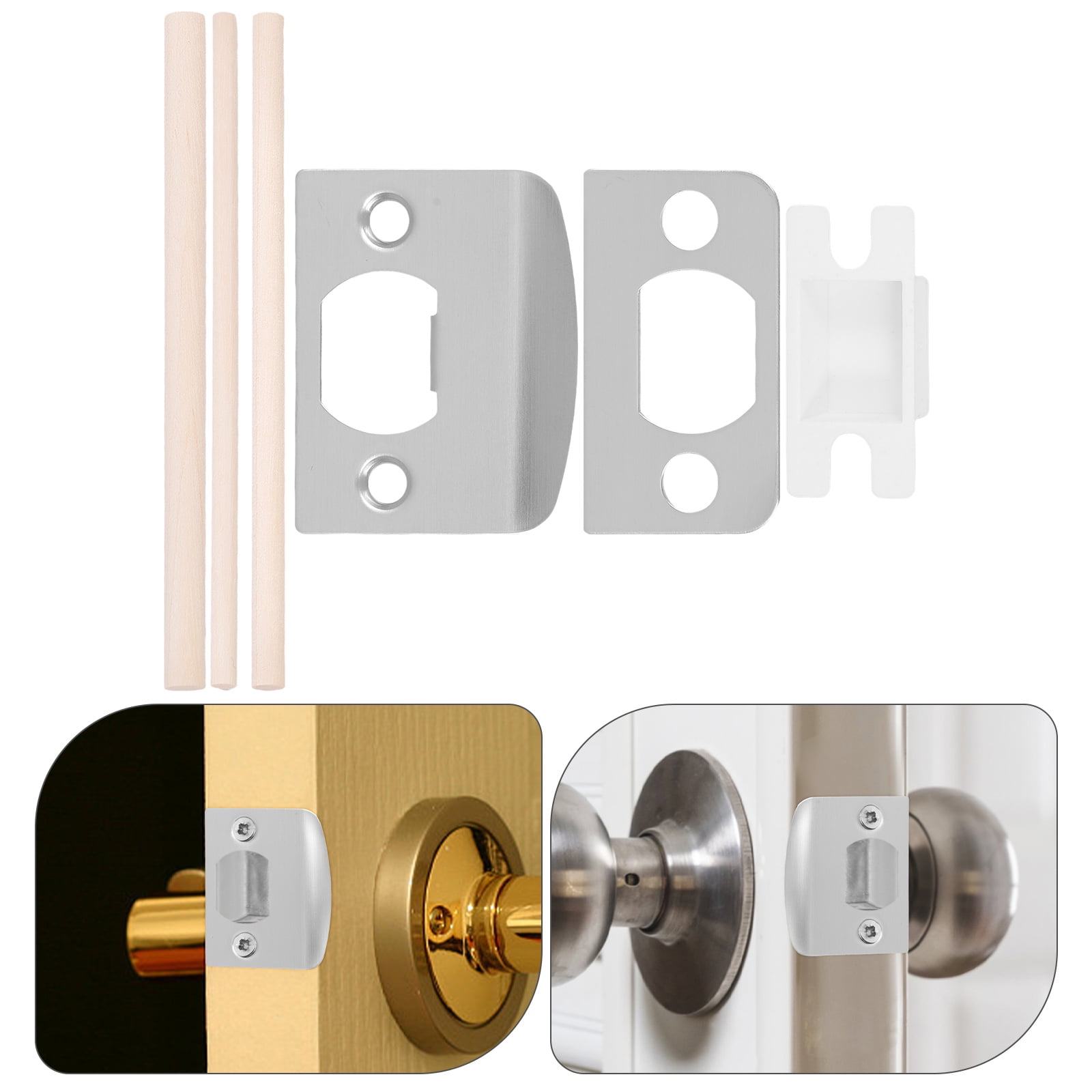 WHAMVOX Door Reinforcement Kit Stainless Steel 1Set 2.2In X 1.3In X 0 ...