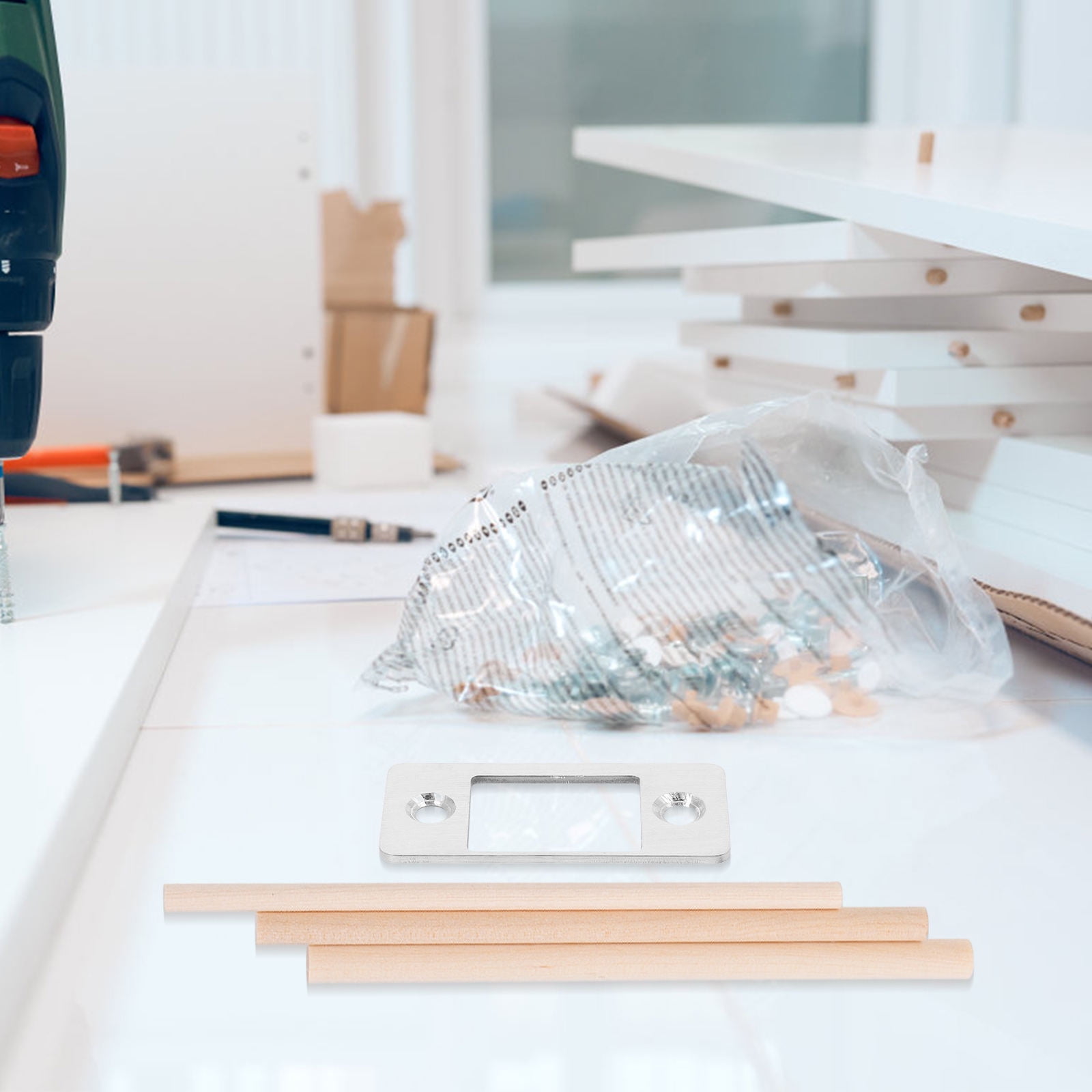 WHAMVOX 1 set of Metal Door Striker Plate for Deadbolt Security ...