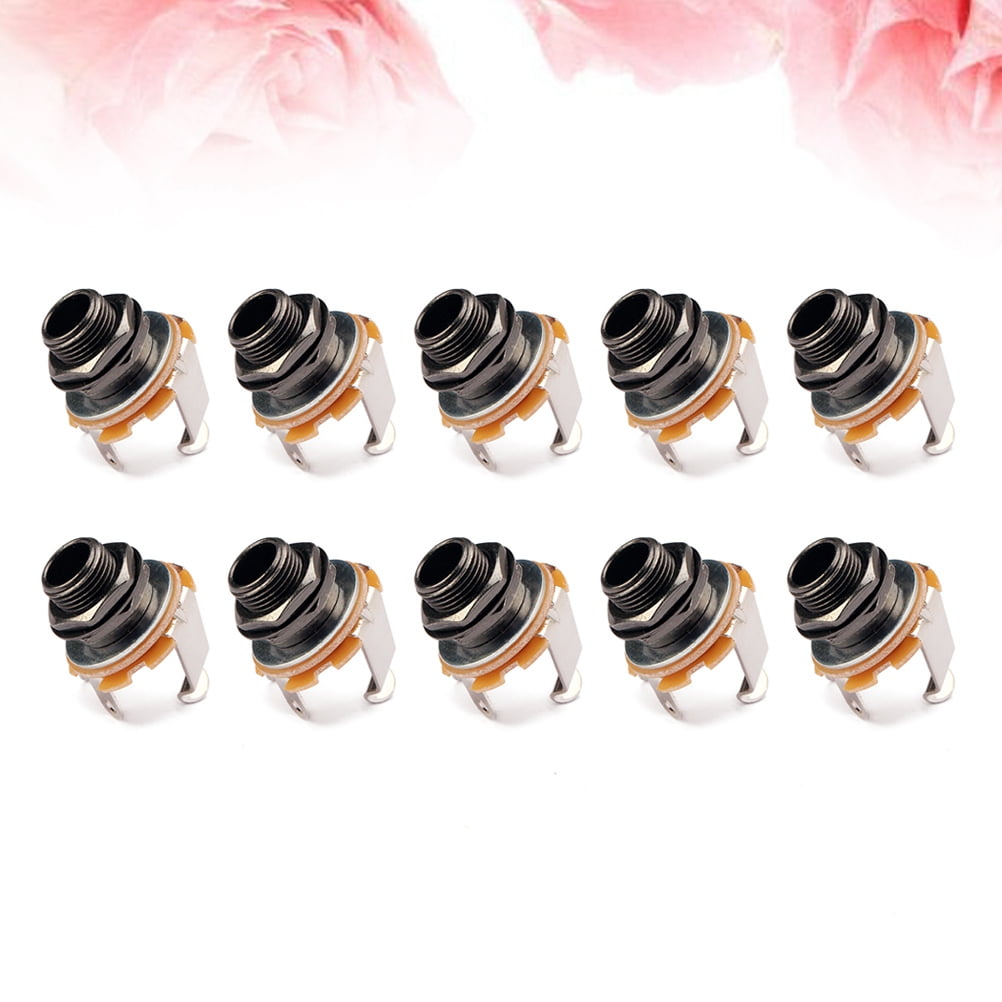 WHAMVOX 10 PCS 1/4 Inch 6.35mm Mono Guitar Jack Socket Connector Guitar ...