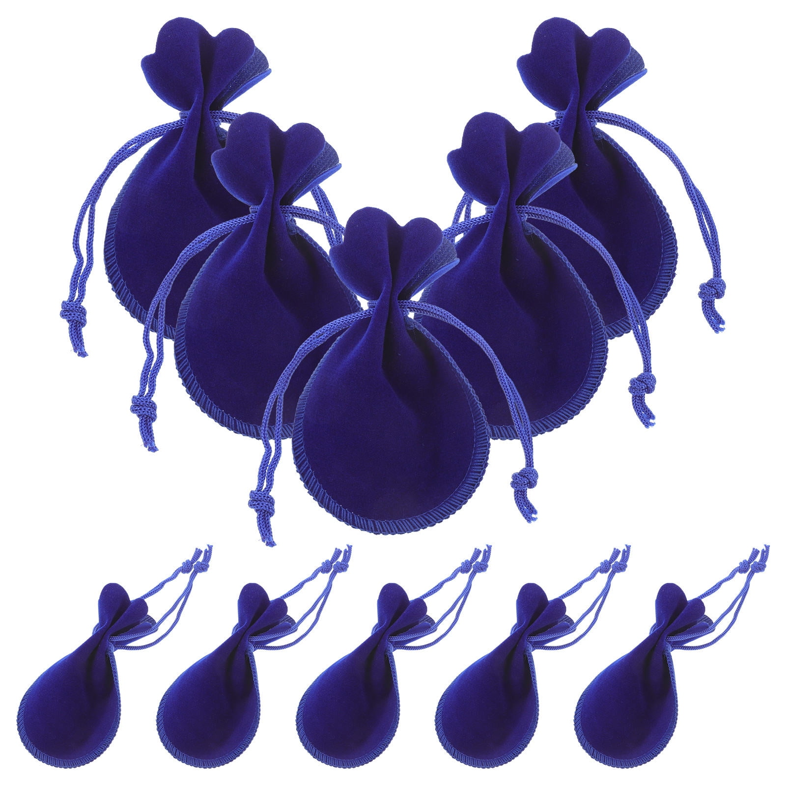 SEWCHICS Drawstring Jewelry Pouch Velvet Small Pouch Blue 10Pcs 3.54X2 ...