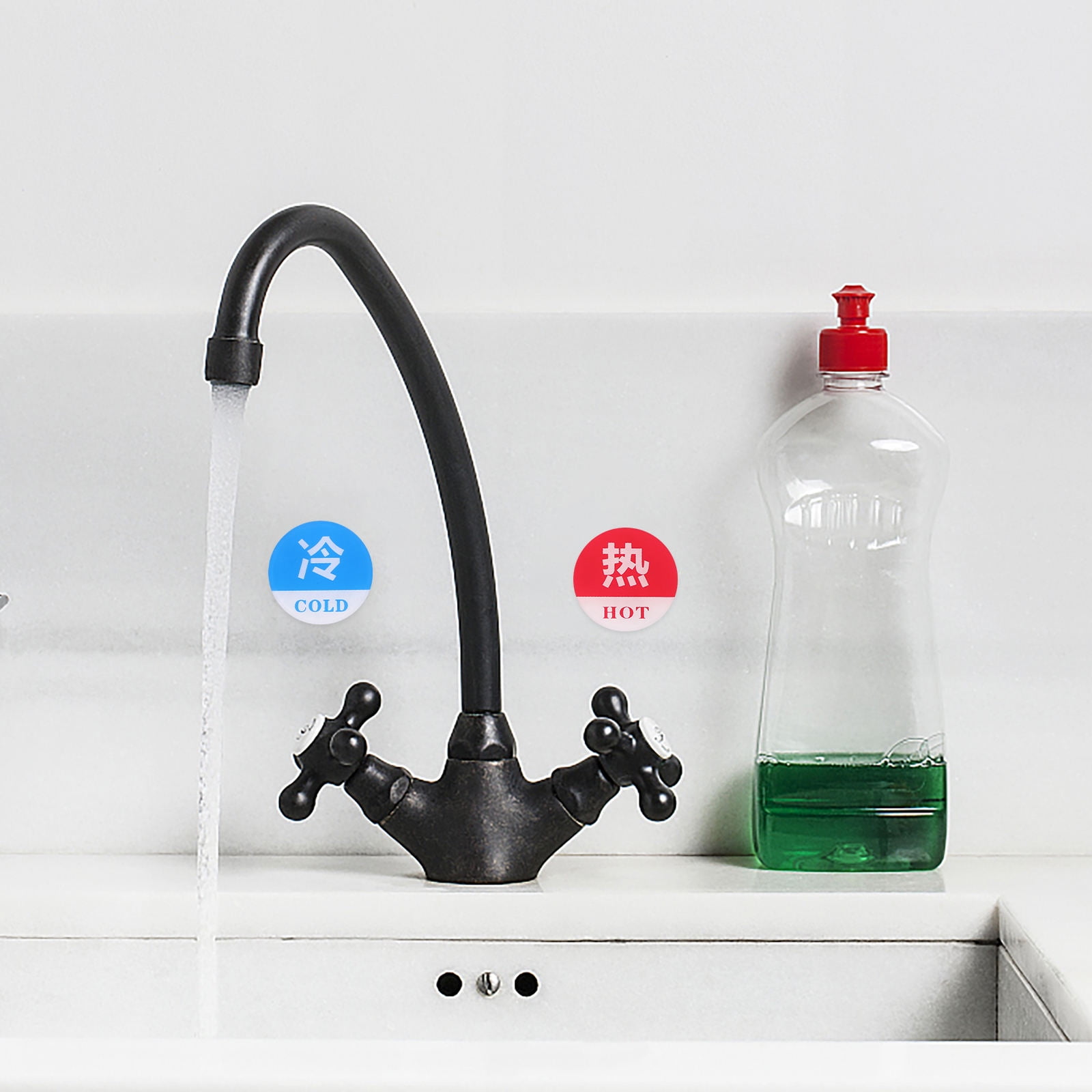 WHAMVOX 10 Pairs Hot Cold Water Labels Round Indicator Warning Signs ...