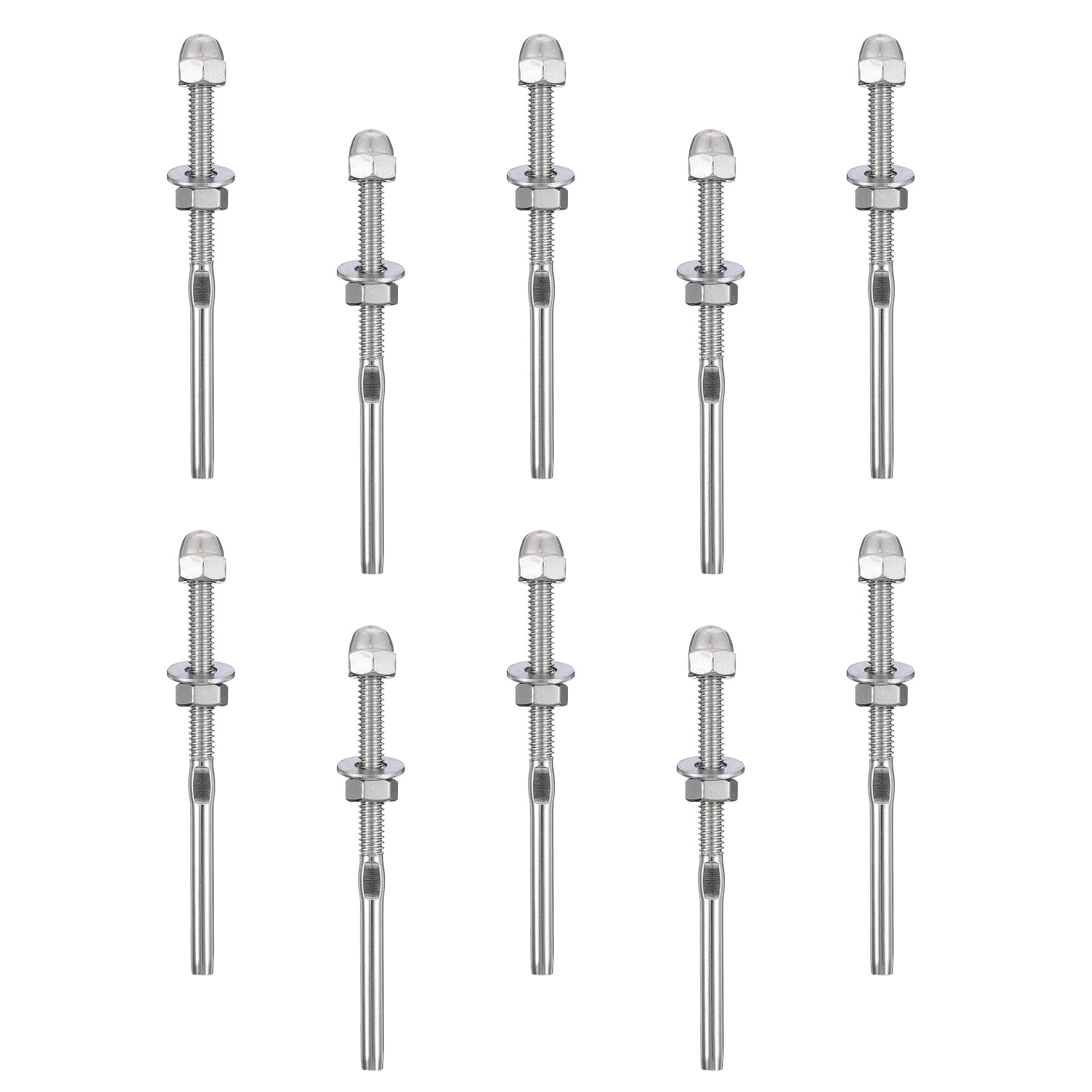 WHAMVOX 10 Pcs Cable Railing Steel Grommet Wire Terminals Rope System ...