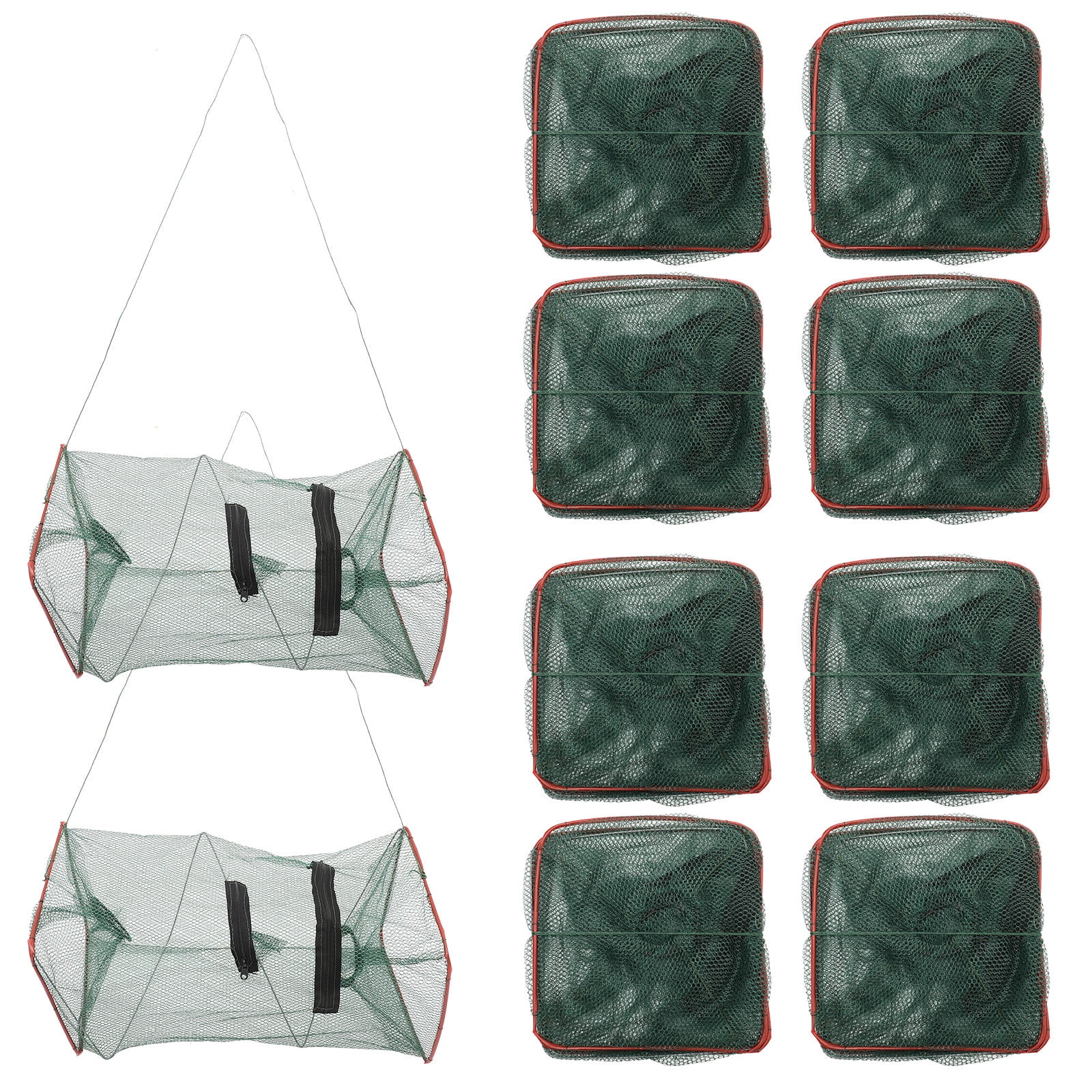 WHAMVOX 10 Pcs Crawfish Net Cage Shrimp Foldable Aquaculture Fishing ...