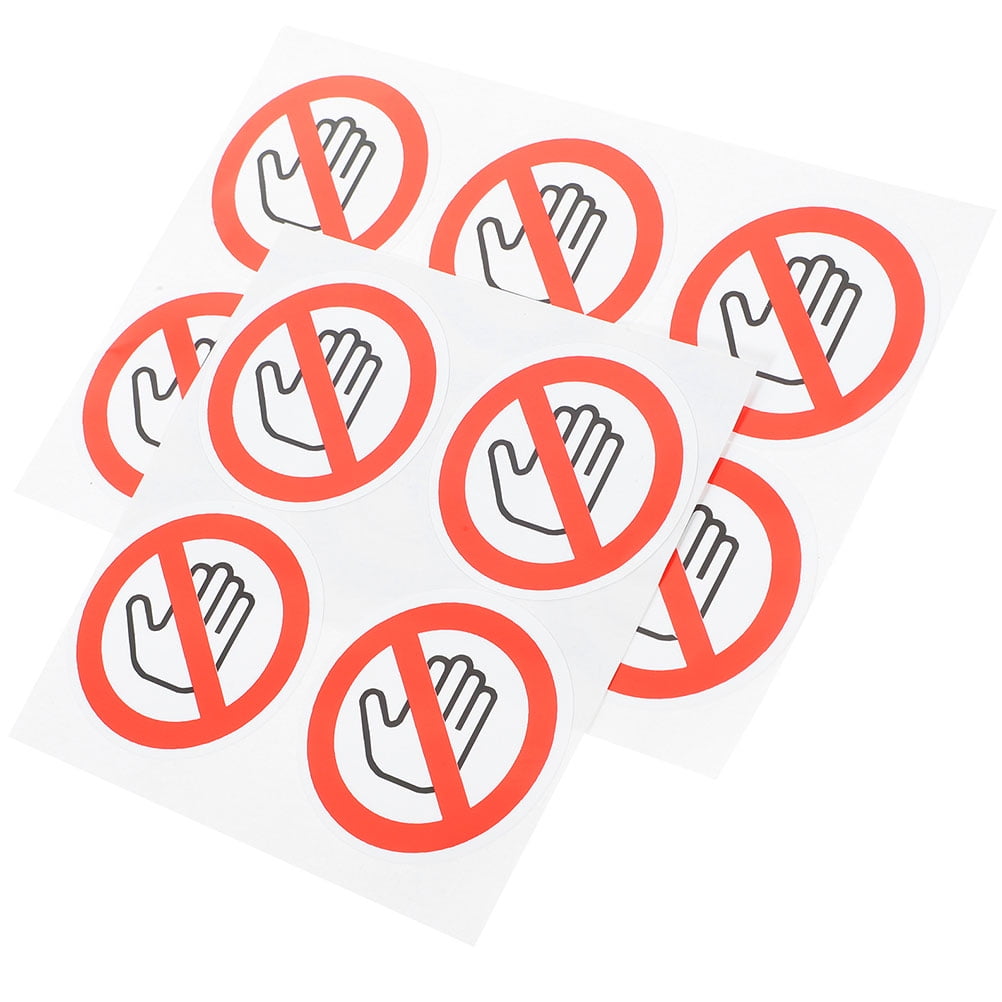 WHAMVOX 10 Pcs Do Not Use Hand Warning Sign Removable Sticker Decal ...