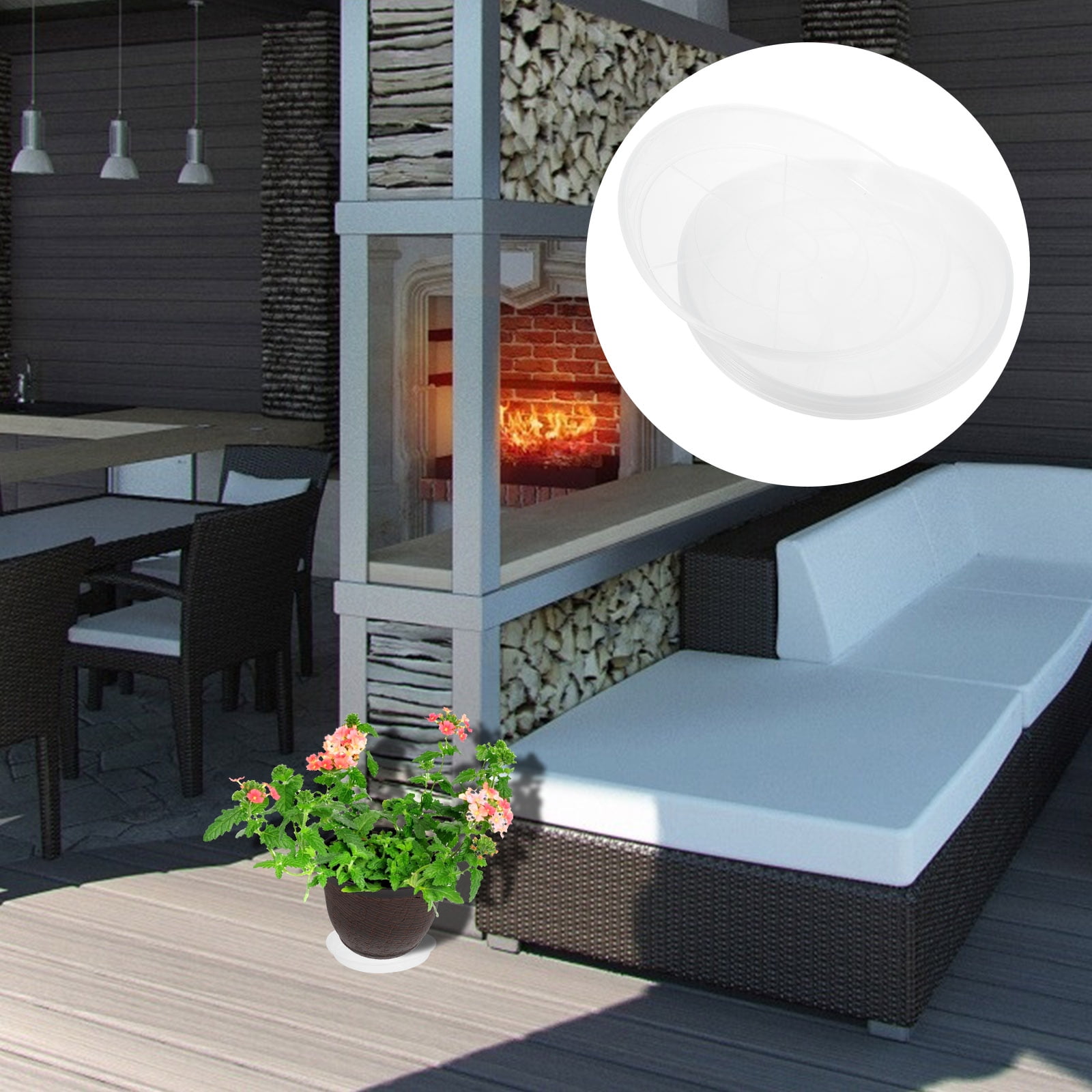 WHAMVOX 10 Pcs Flower Pot Mat with Tray Nursery Plant Pots Indoor White ...