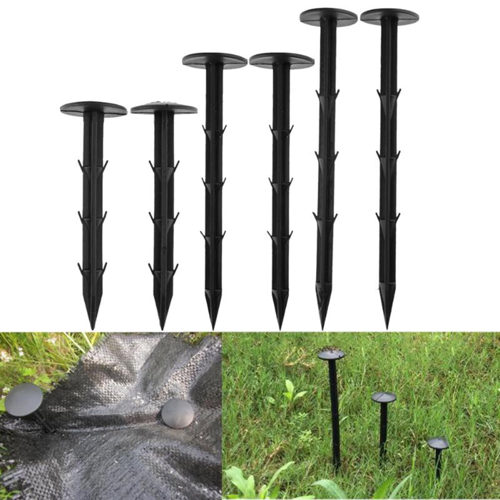 WHAMVOX 10 Pcs Gardening Nails Ground Anchor Heavy Duty Plant Black ...