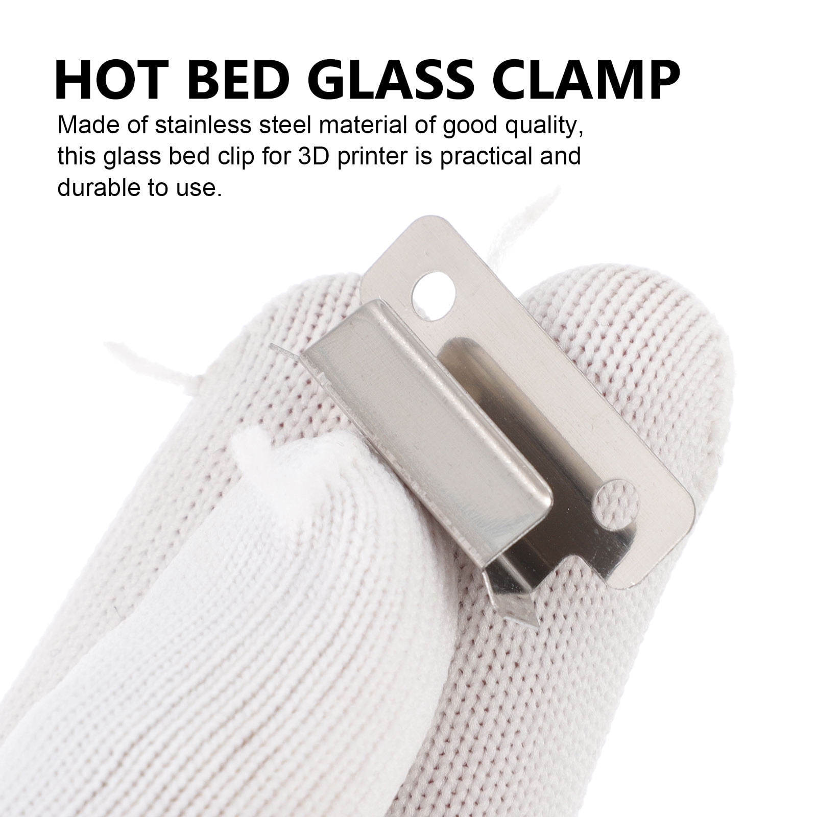 WHAMVOX 10 Pcs Glass Bed Clips 3D Printer Platform Clamp Glass Spring ...