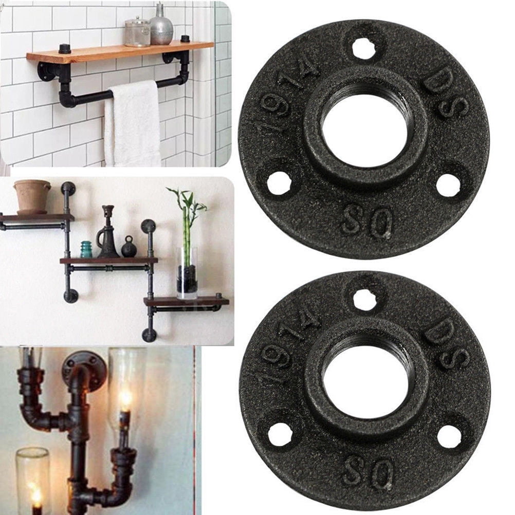 WHAMVOX 10 Pcs Iron Fittings Threaded Floor Flange Pipe Shelf ...