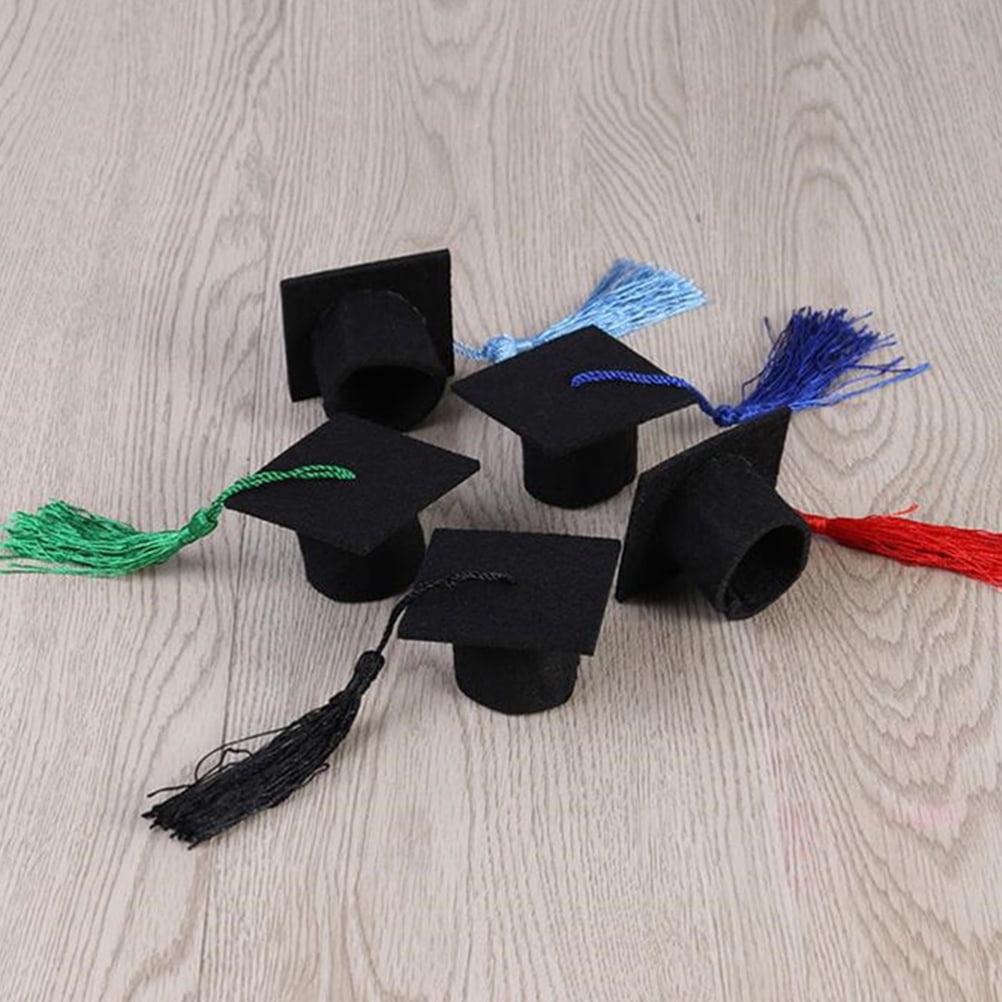 WHAMVOX 10 Pcs 毛毡 你 士帽装饰 Party Hats for Adults Graduation Mini Caps ...