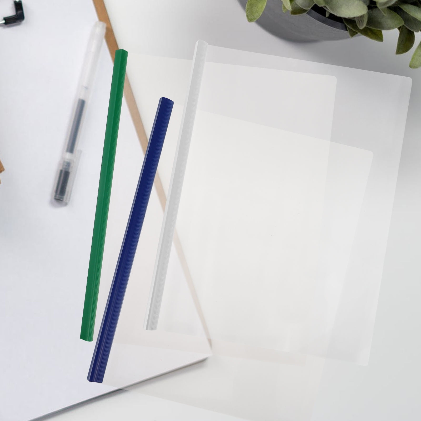 WHAMVOX 10 Pcs Plastic Slide Binder A4 File Folder With Pull Rod ...