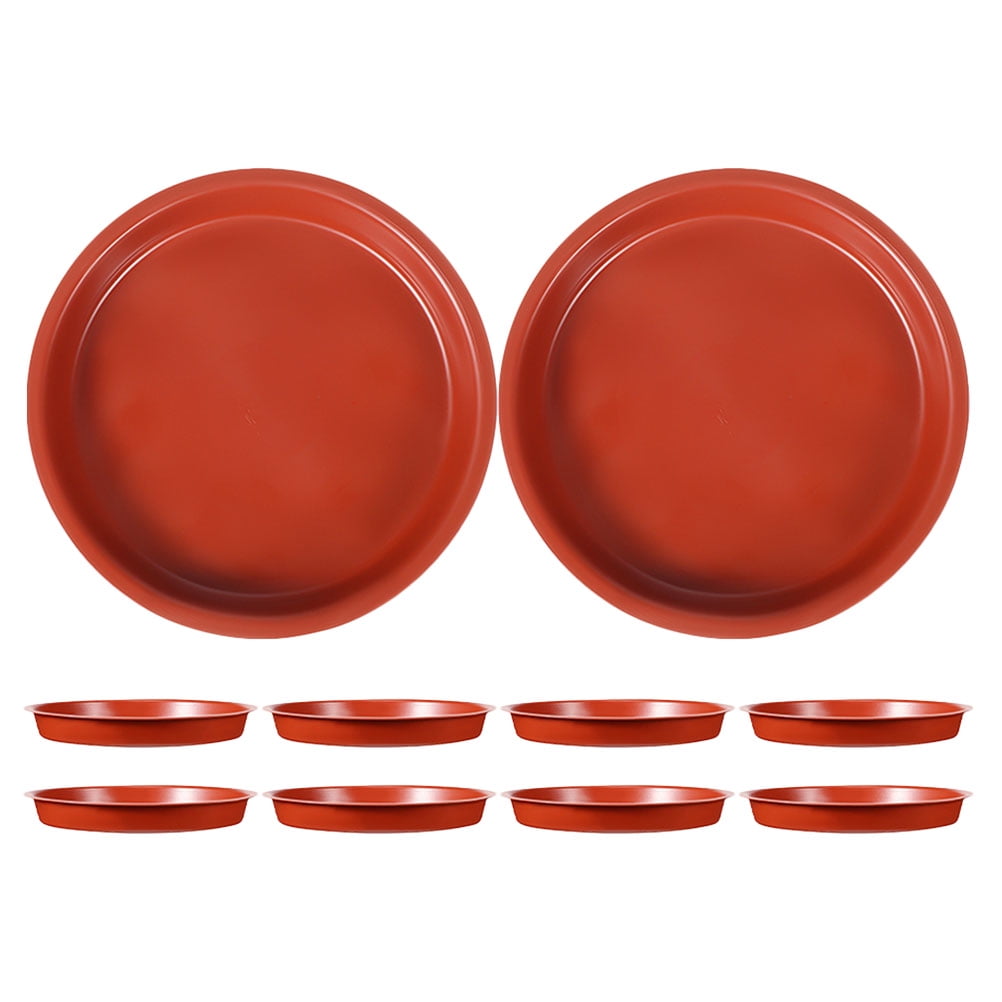 WHAMVOX 10 Pcs Round Flower Pot Base Pots Plant with Drainage Indoor ...