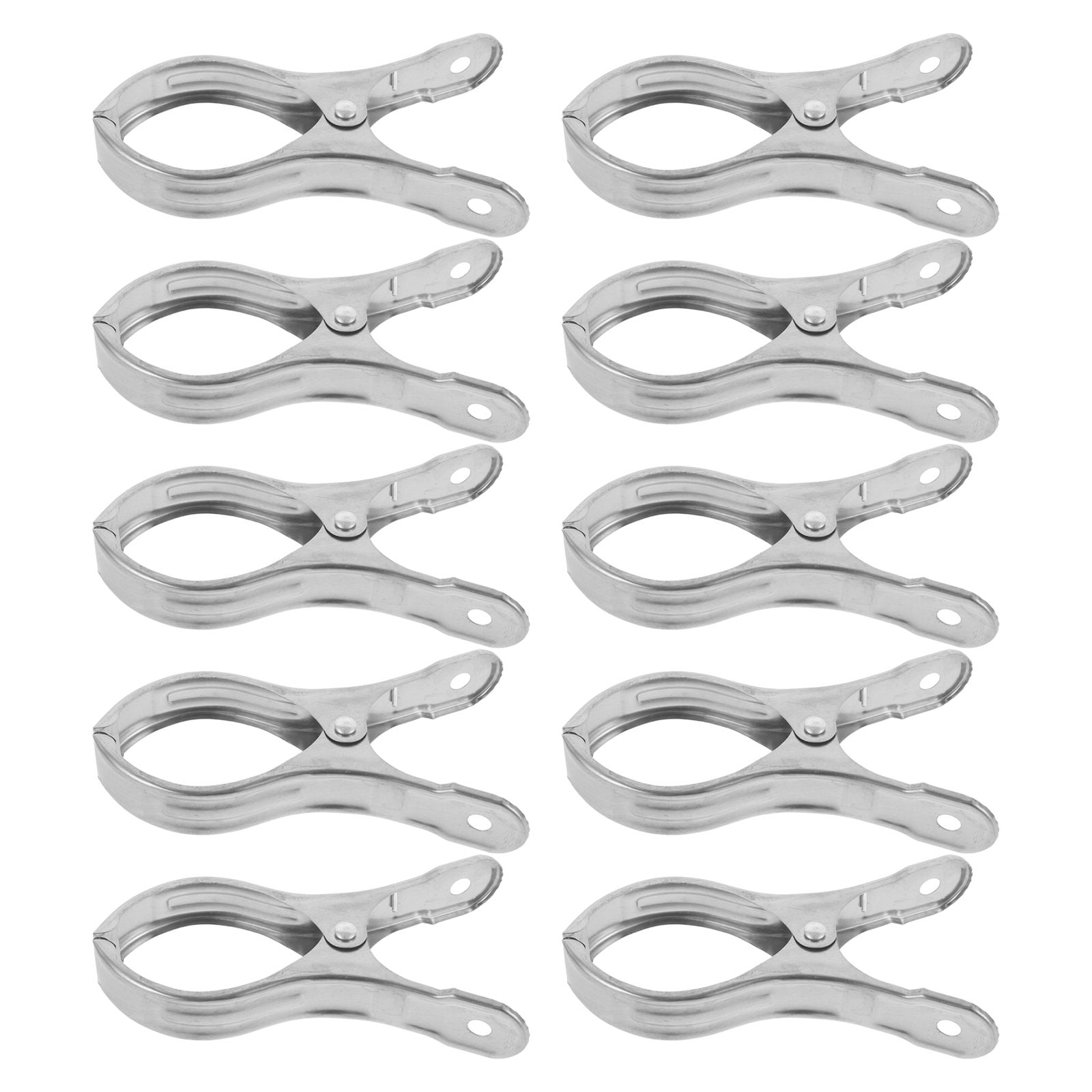 WHAMVOX 10 Pcs Stainless Steel Clothespin Clip Clips Coat Hanger ...