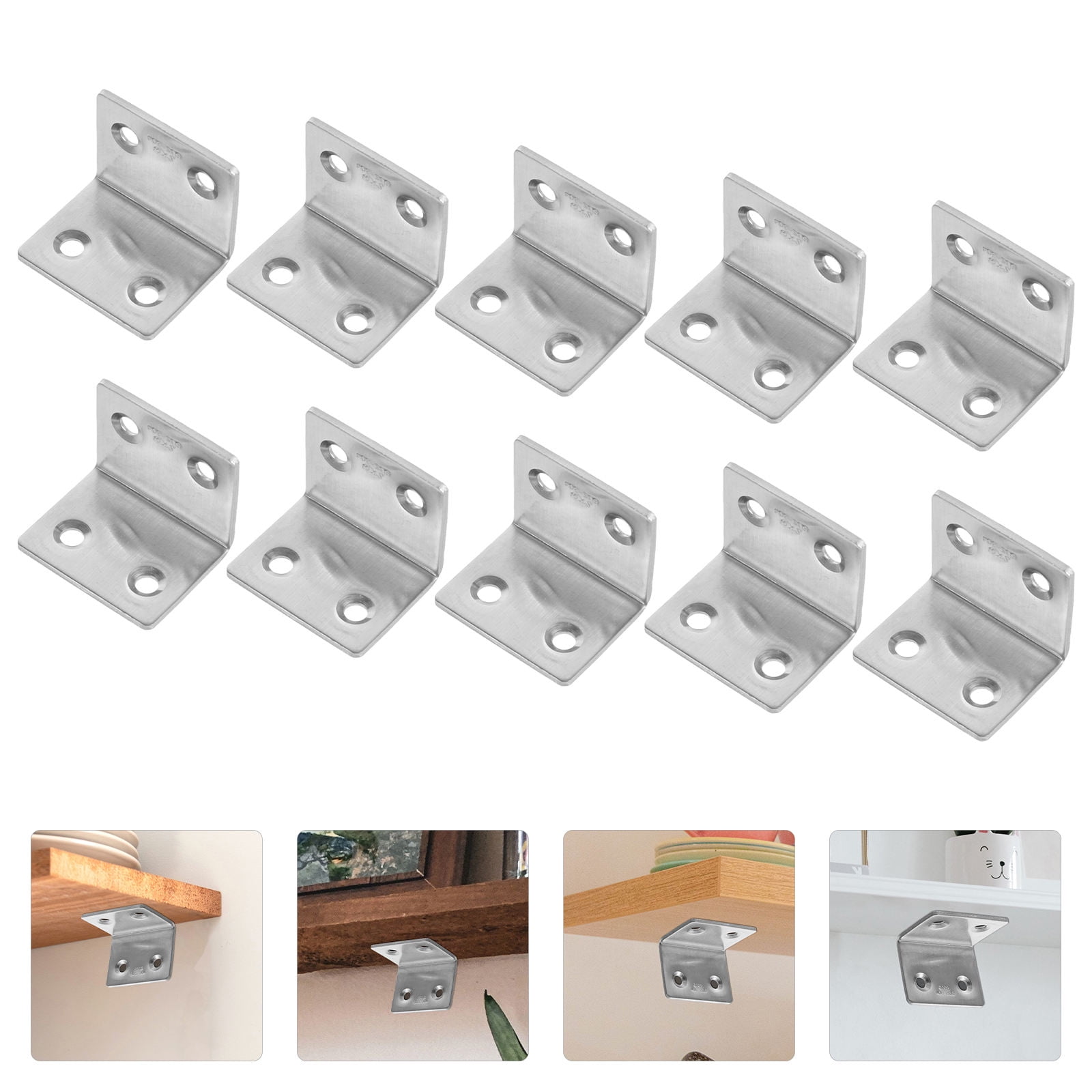 WHAMVOX 10 Pcs Stainless Steel Corner Code Brackets for Floating ...