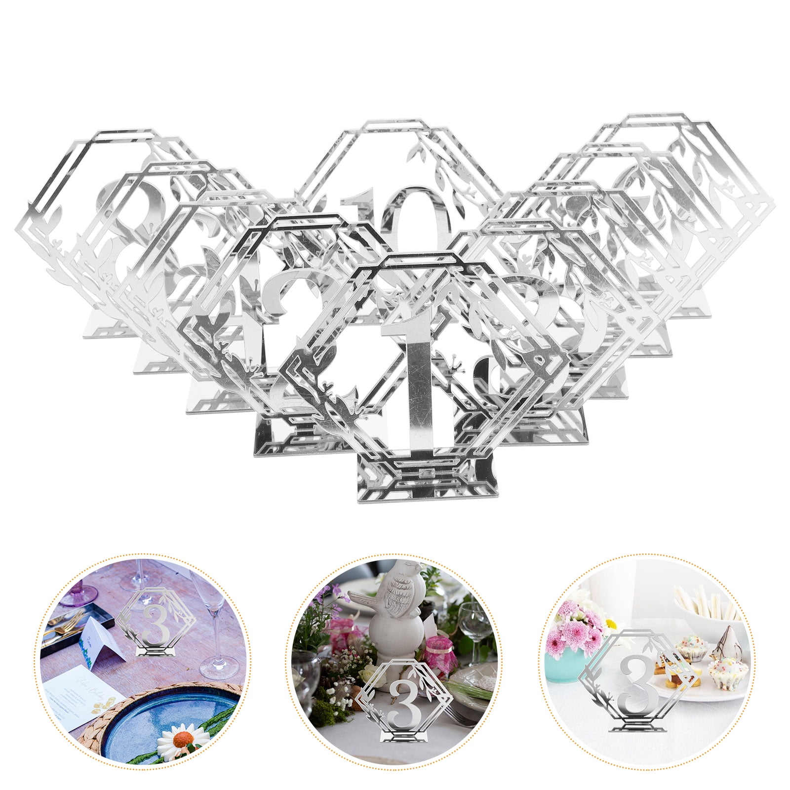 WHAMVOX 10 Pcs Table Number Plate Refined Signs Workmanship - Walmart.com