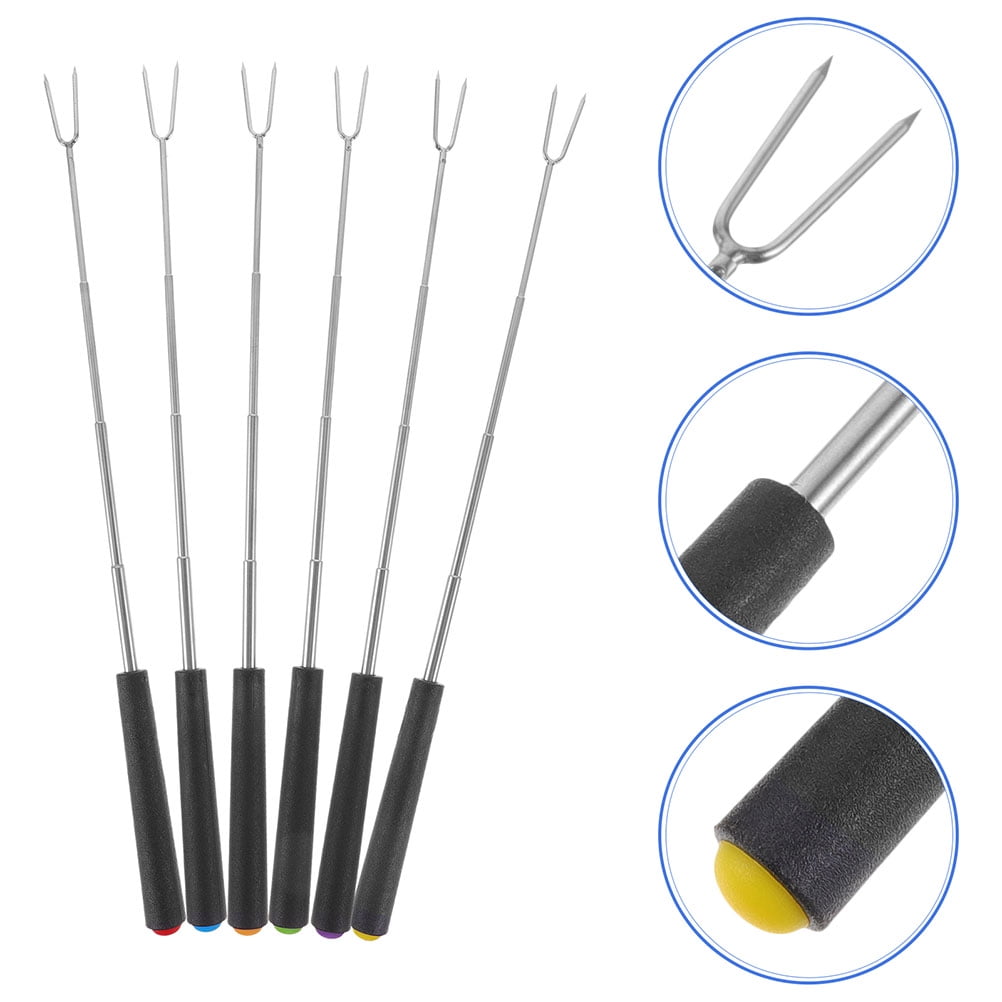 WHAMVOX 10 Pcs Telescopic Barbecue Fork Extendable Forks Reusable ...