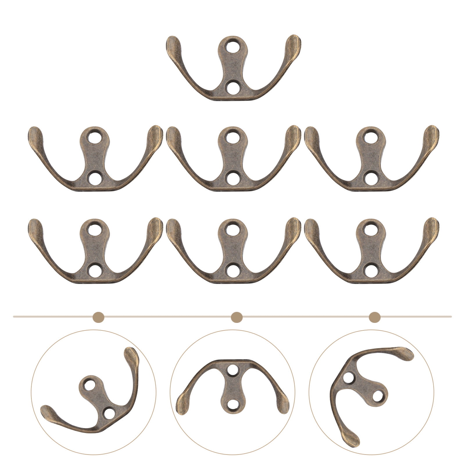 WHAMVOX 10 Pcs Vintage Coat and Hat Hook Smooth Edges Hook 4.5x3cm ...